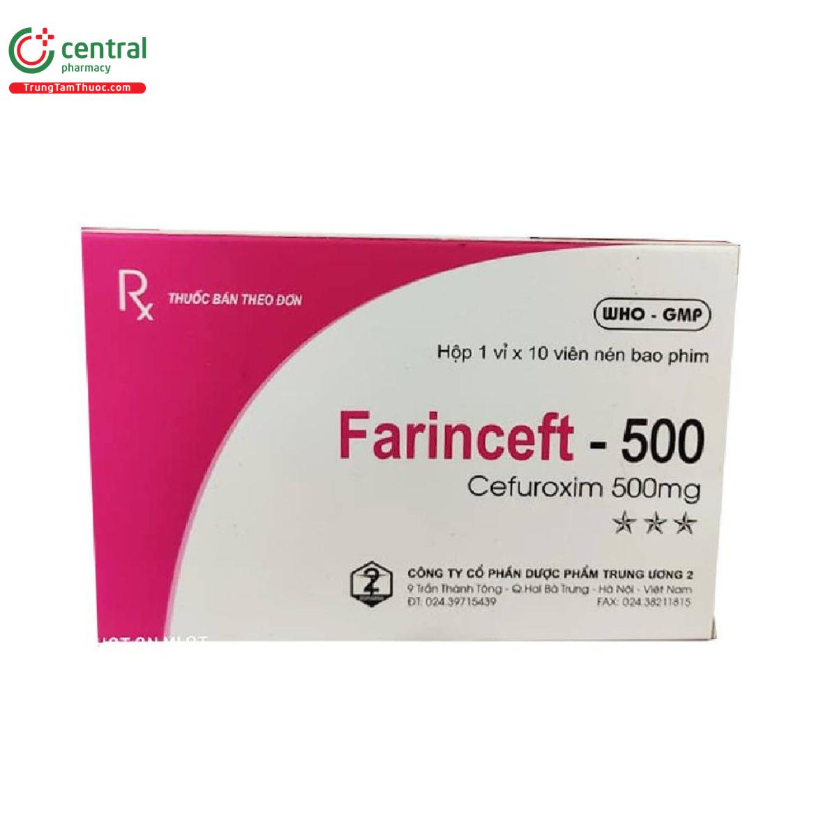 Thuốc Farinceft - 500 kháng sinh phổ rộng điều trị nhiễm khuẩn