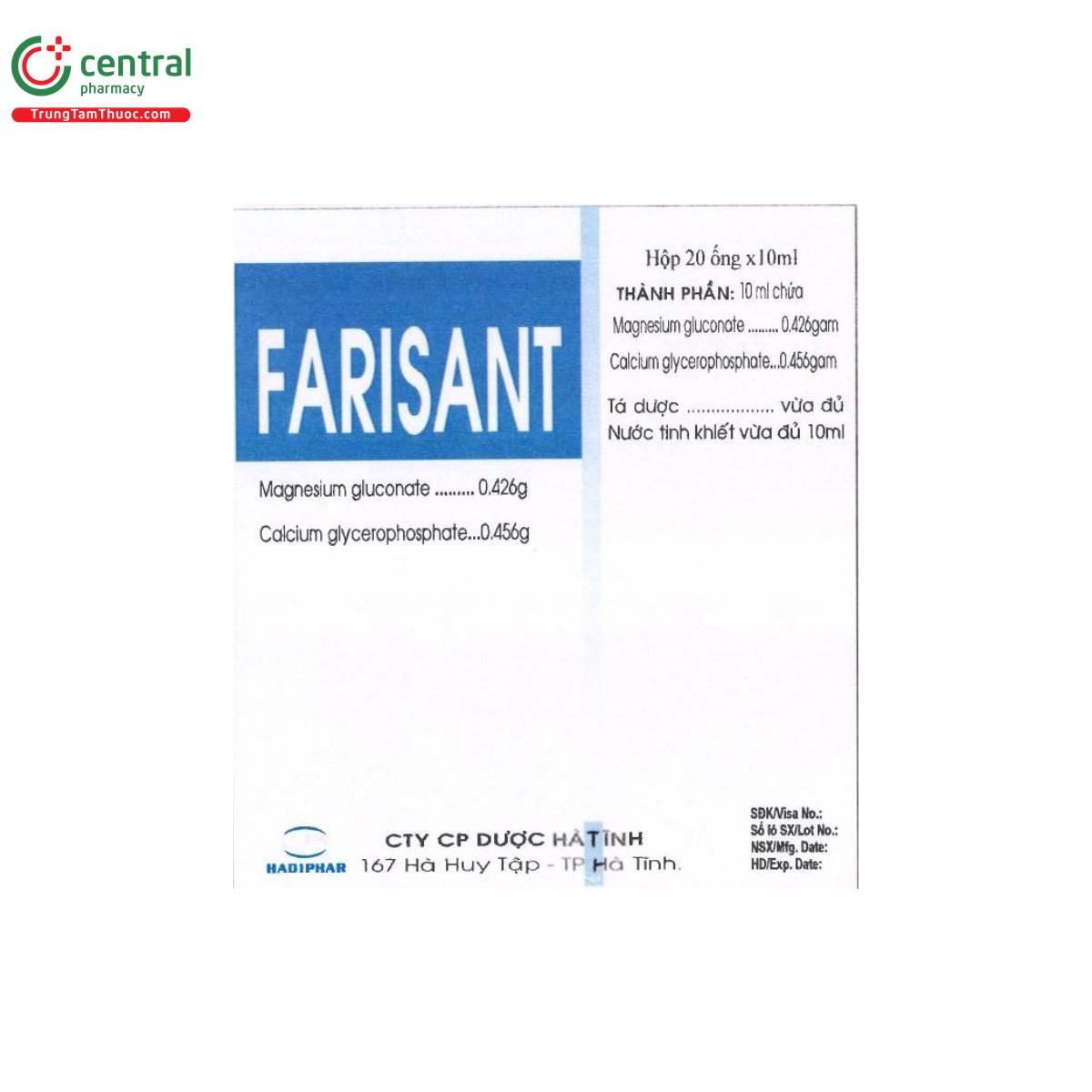 Thuốc Farisant - Điều trị suy nhược chức năng chuyển hóa, cơ xương khớp