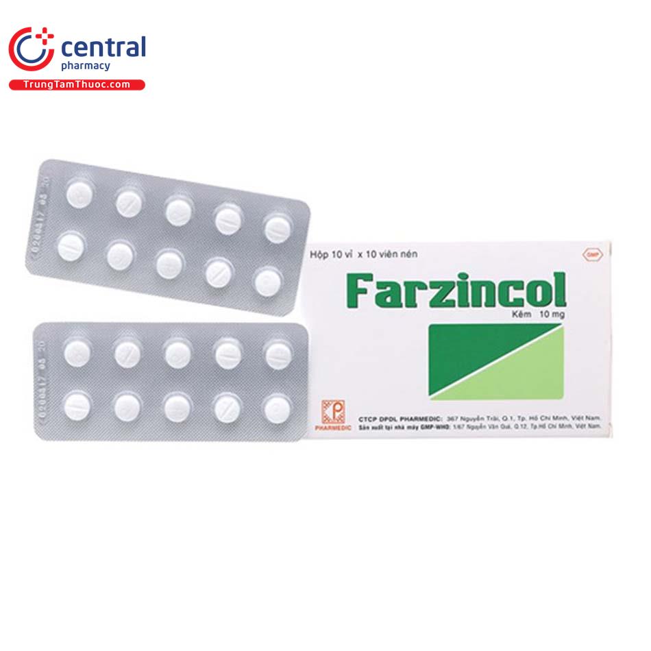 [CHÍNH HÃNG] Thuốc Farzincol (vỉ) : tác dụng, giá bán