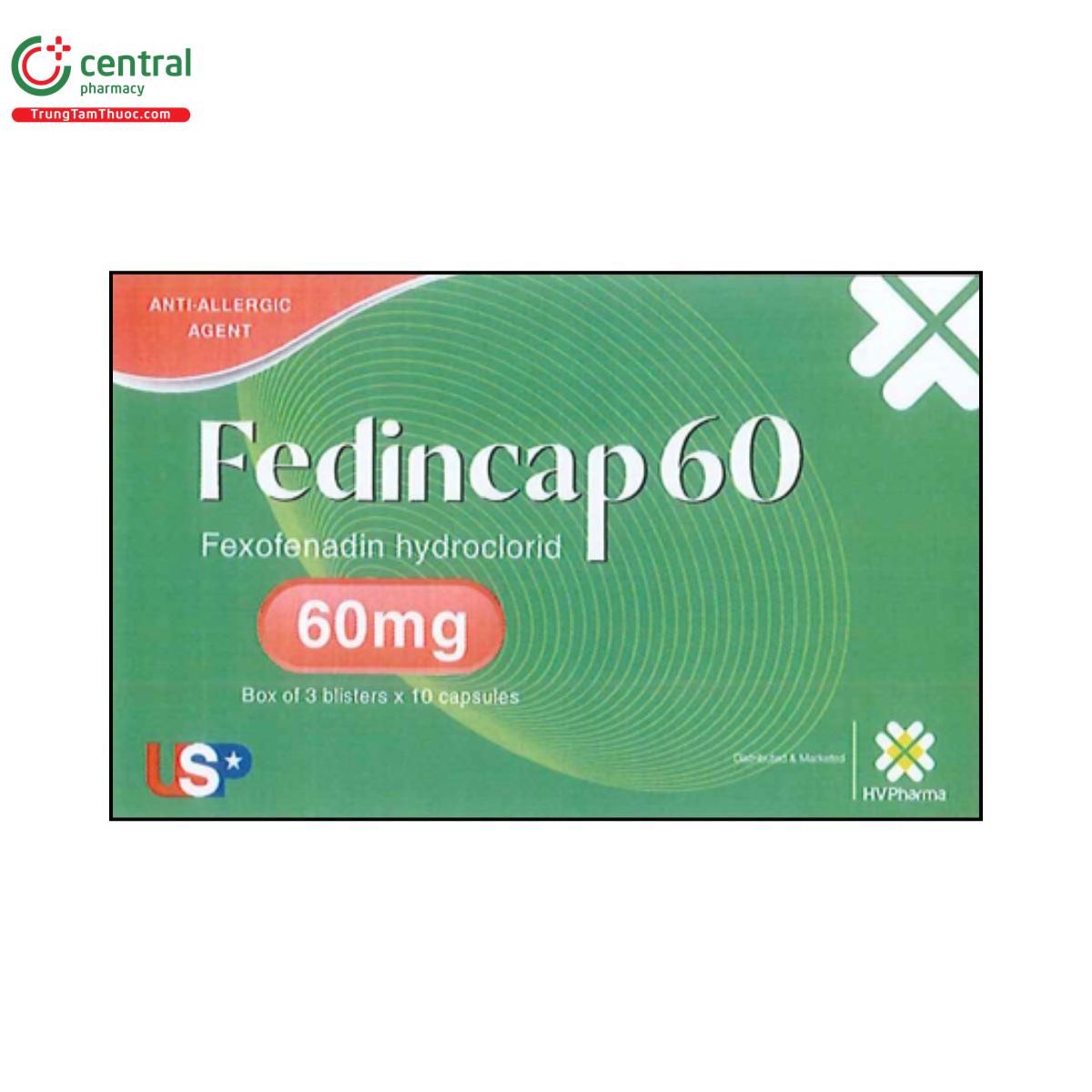 Thuốc Fedincap 60mg Giảm triệu chứng viêm mũi dị ứng, mề đay