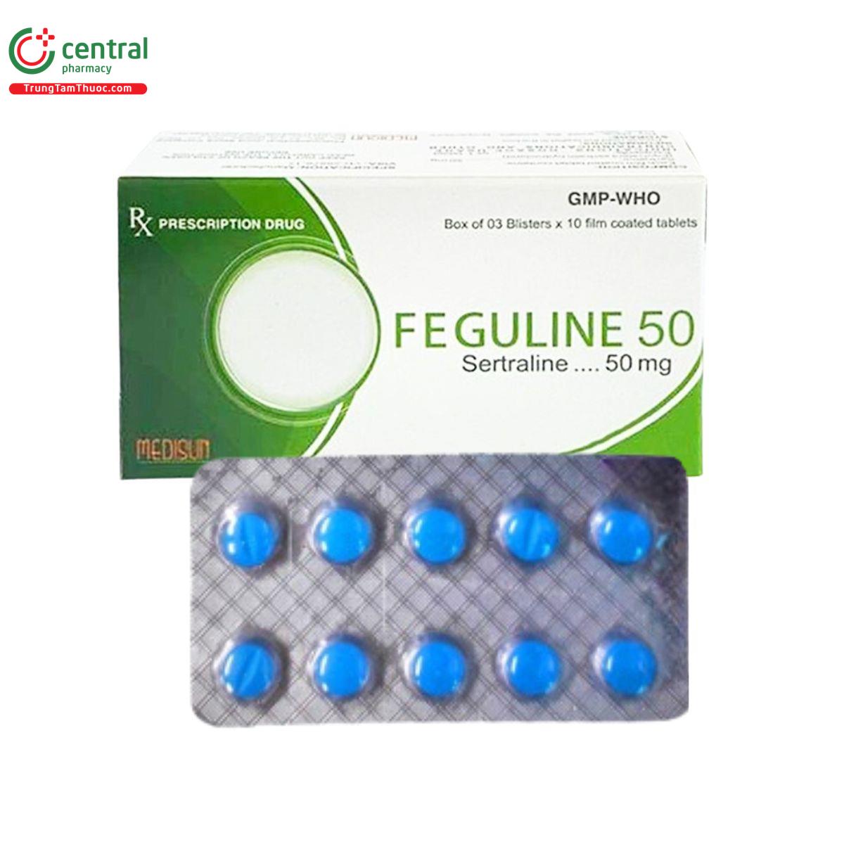 Thuốc Feguline 50mg - Điều trị trầm cảm, lo âu, rối loạn hoảng sợ