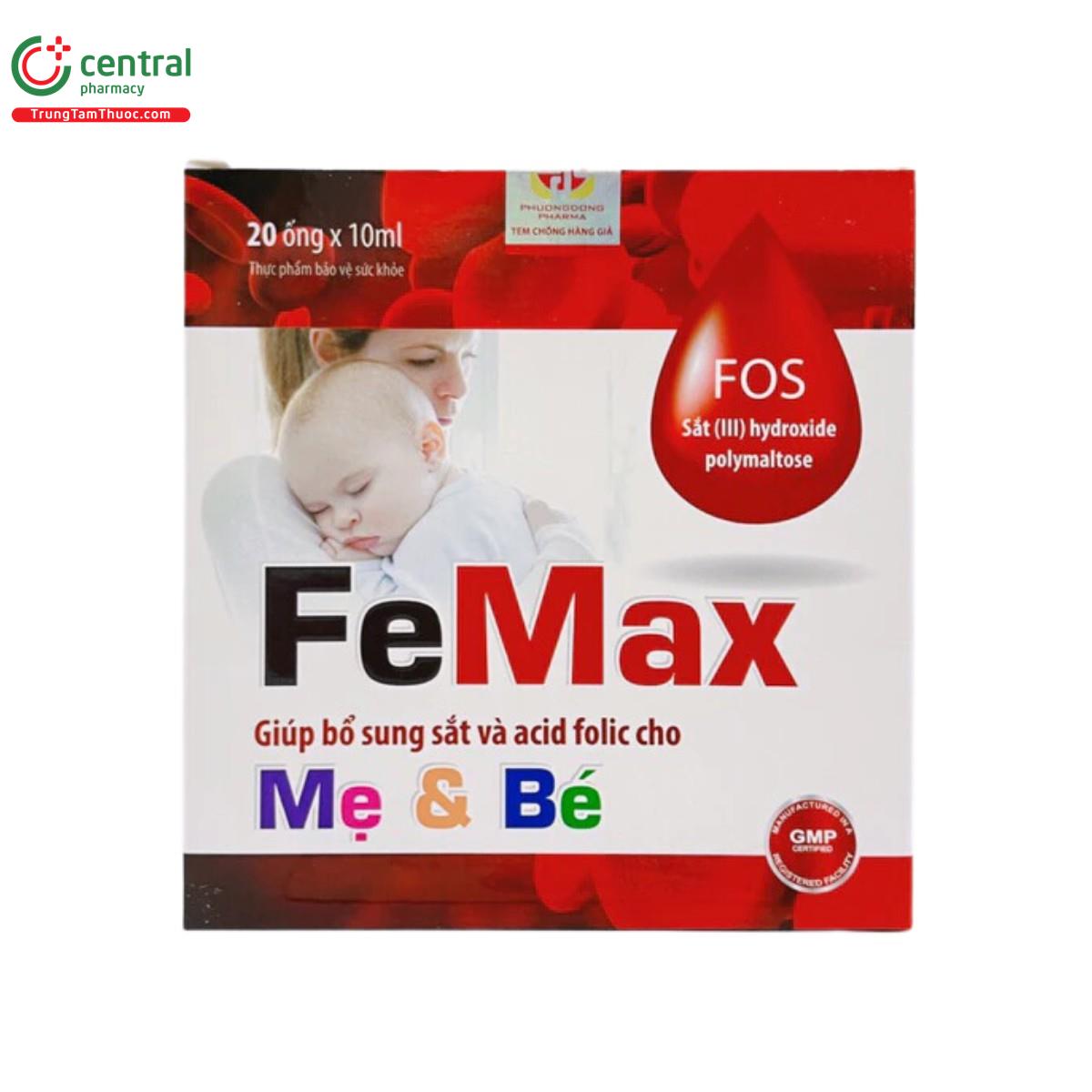 Thuốc FeMax 10ml Olympia bổ sung sắt và acid folic, giảm thiếu máu