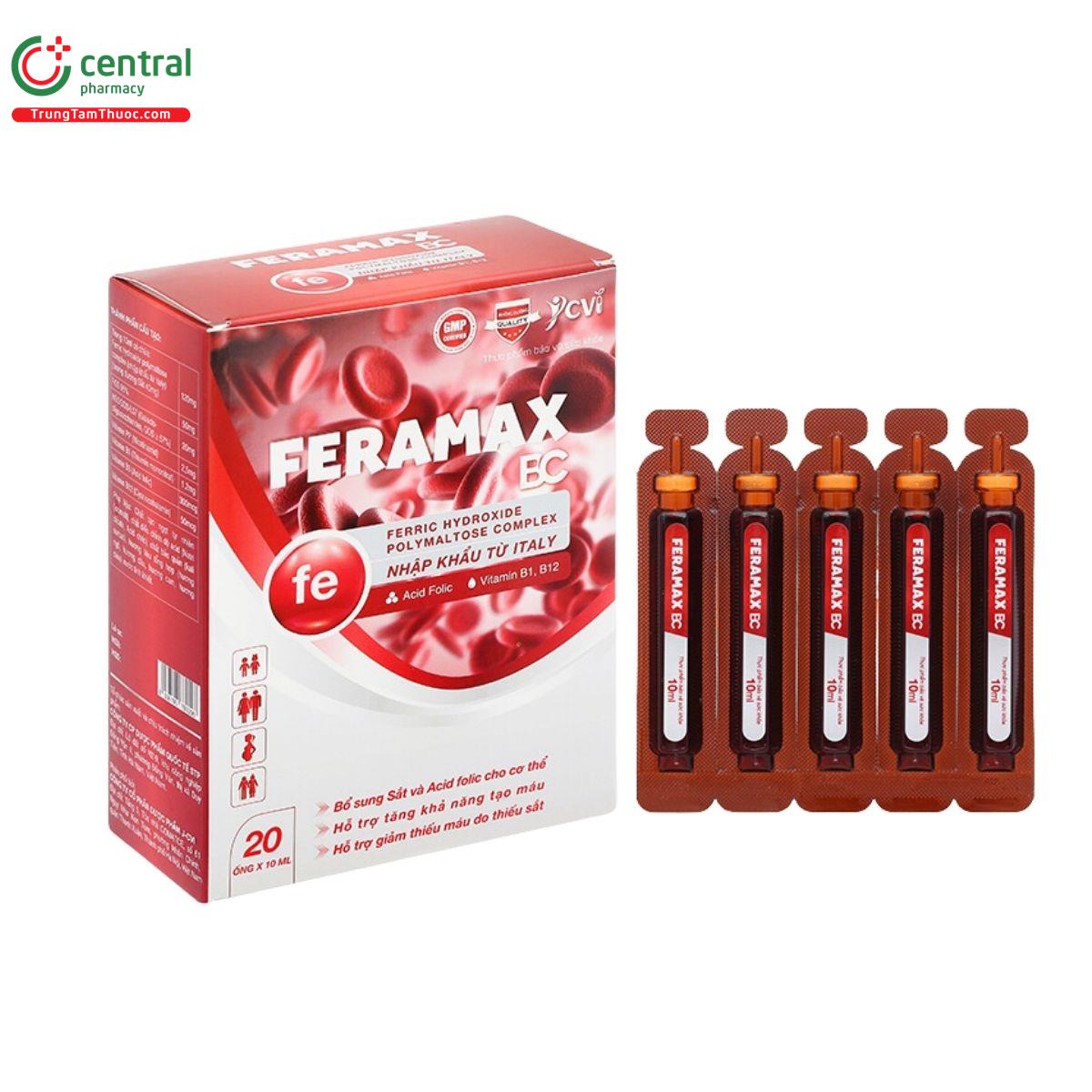 Dung dịch uống Feramax BC giúp bổ sung sắt và acid folic cho cơ thể