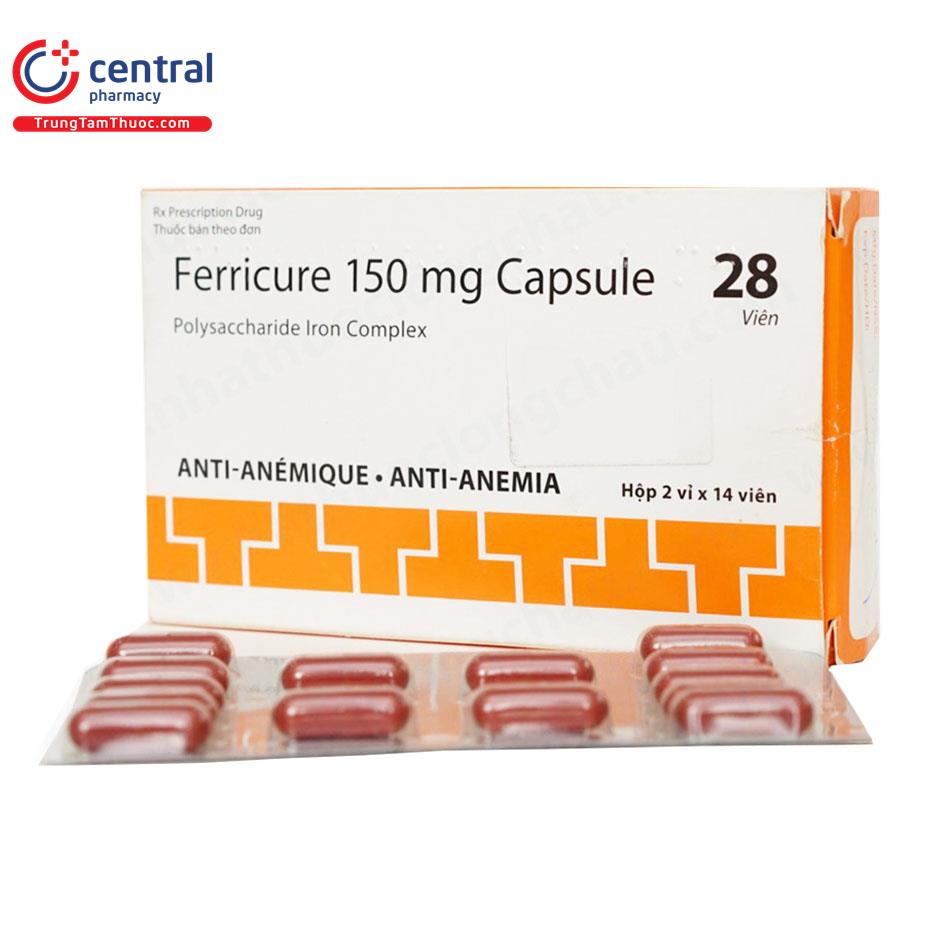 Thuốc Ferricure 150mg Capsule - điều trị thiếu máu thiếu sắt