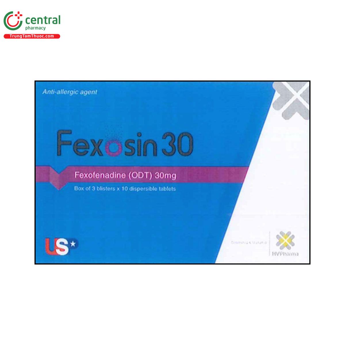Thuốc Fexosin 30mg kháng histamin điều trị viêm mũi dị ứng, mề đay