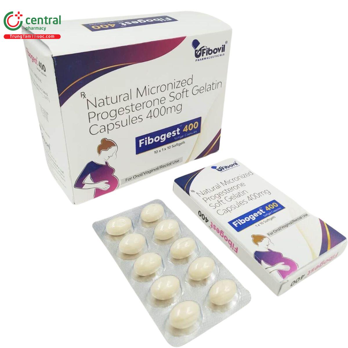 Thuốc Fibogest 400mg - Trị rối loạn kinh nguyệt, an thai dưỡng thai