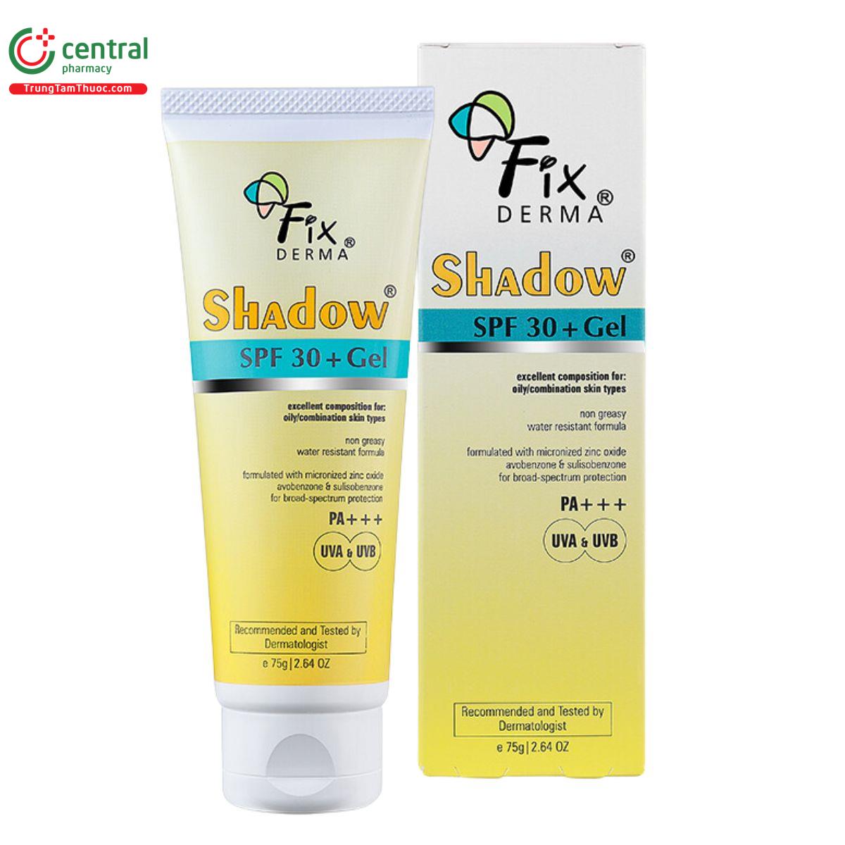 Kem chống nắng Fixderma Shadow SPF 30+ Gel 75g dành cho làn da dầu