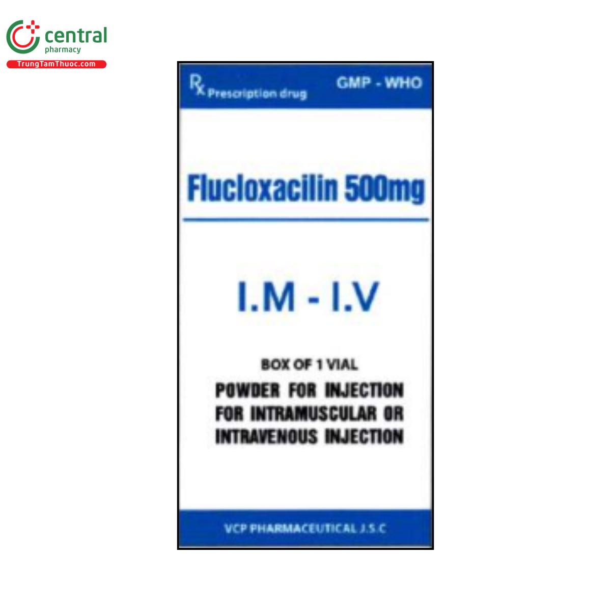 Thuốc Flucloxacilin 500mg VCP điều trị viêm xương tủy, viêm nội tâm mạc