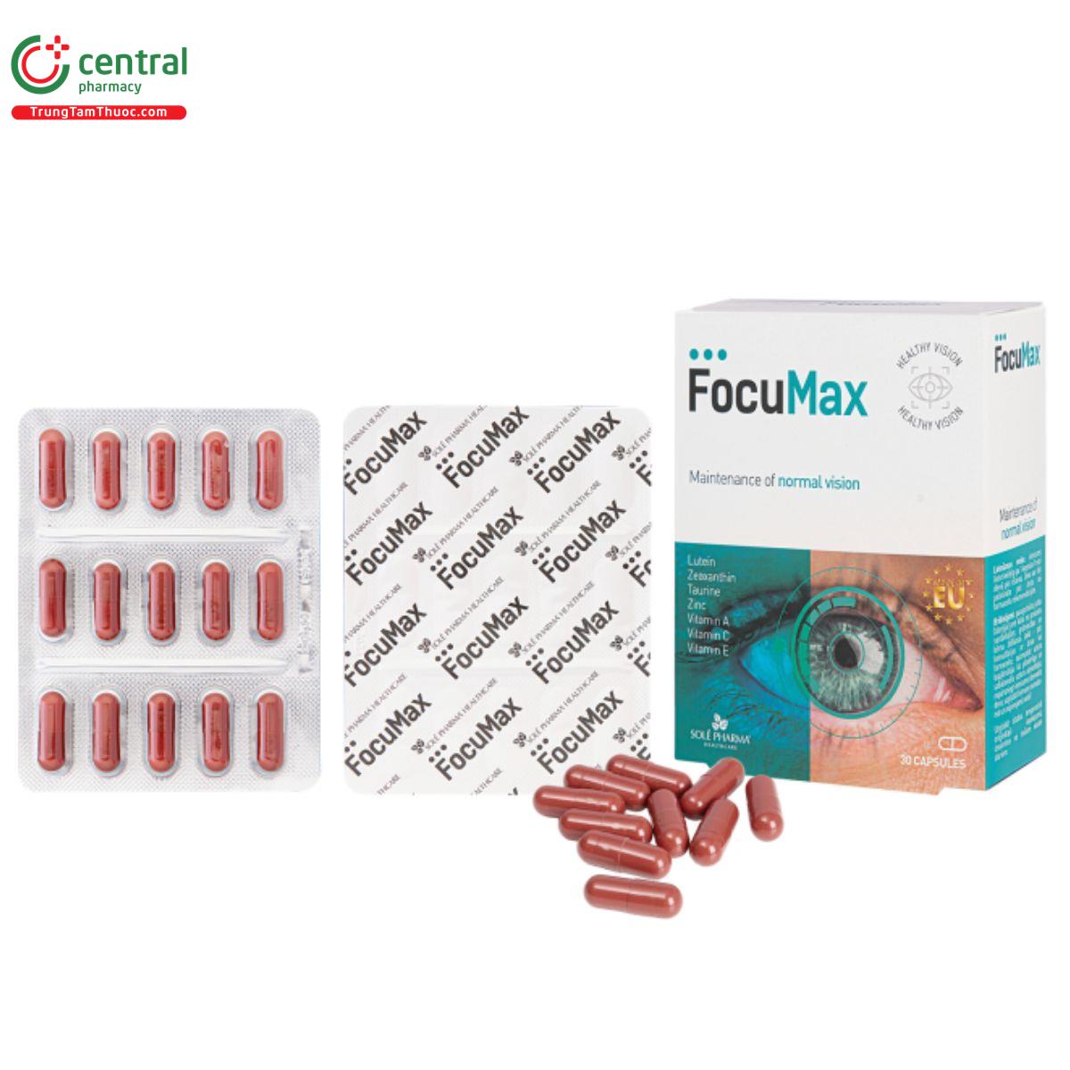 Thuốc FocuMax - Giúp chống oxy hoá, tăng cường thị lực, giảm mỏi mắt