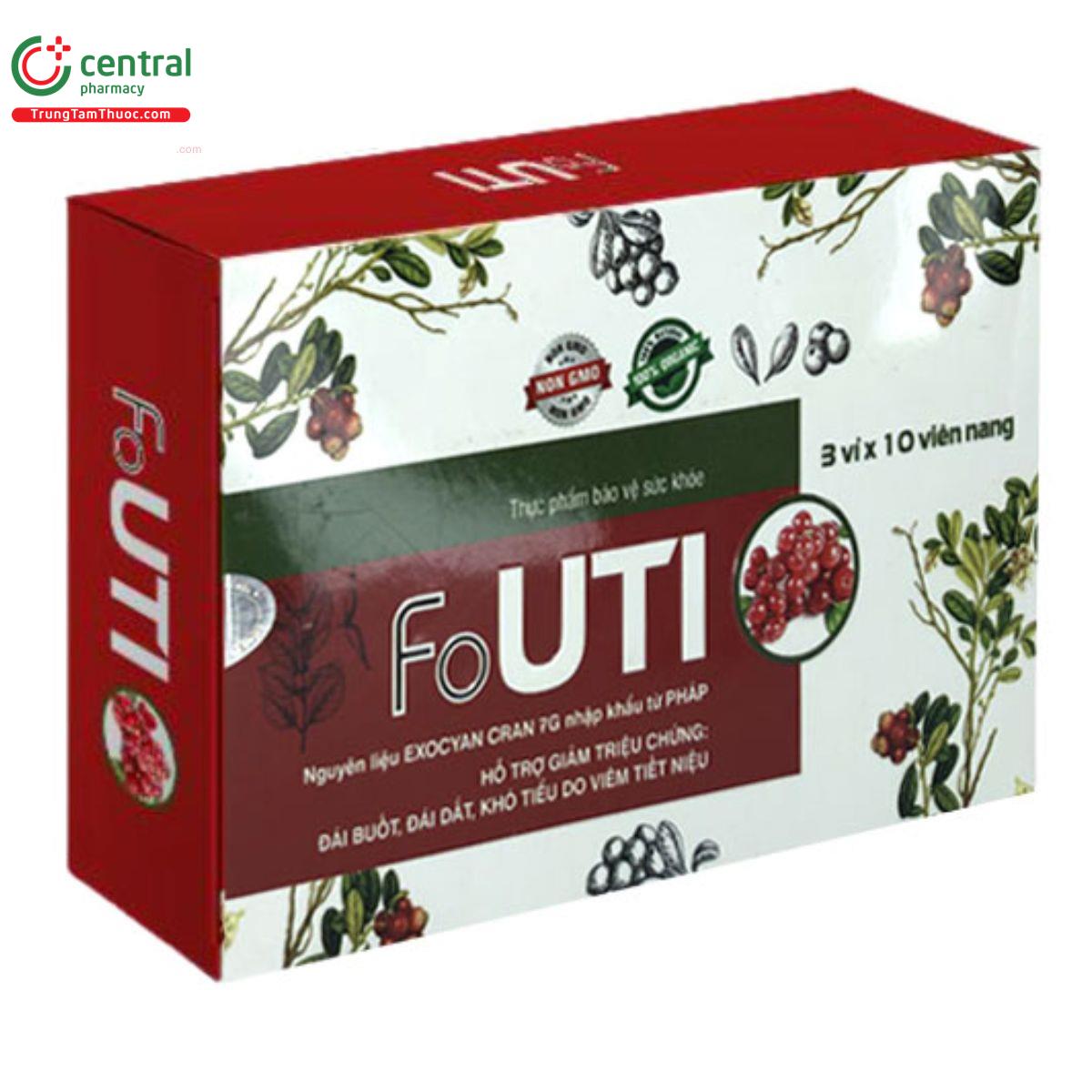 Viên uống FoUTI giảm triệu chứng đái buốt, đái dắt, khó tiểu