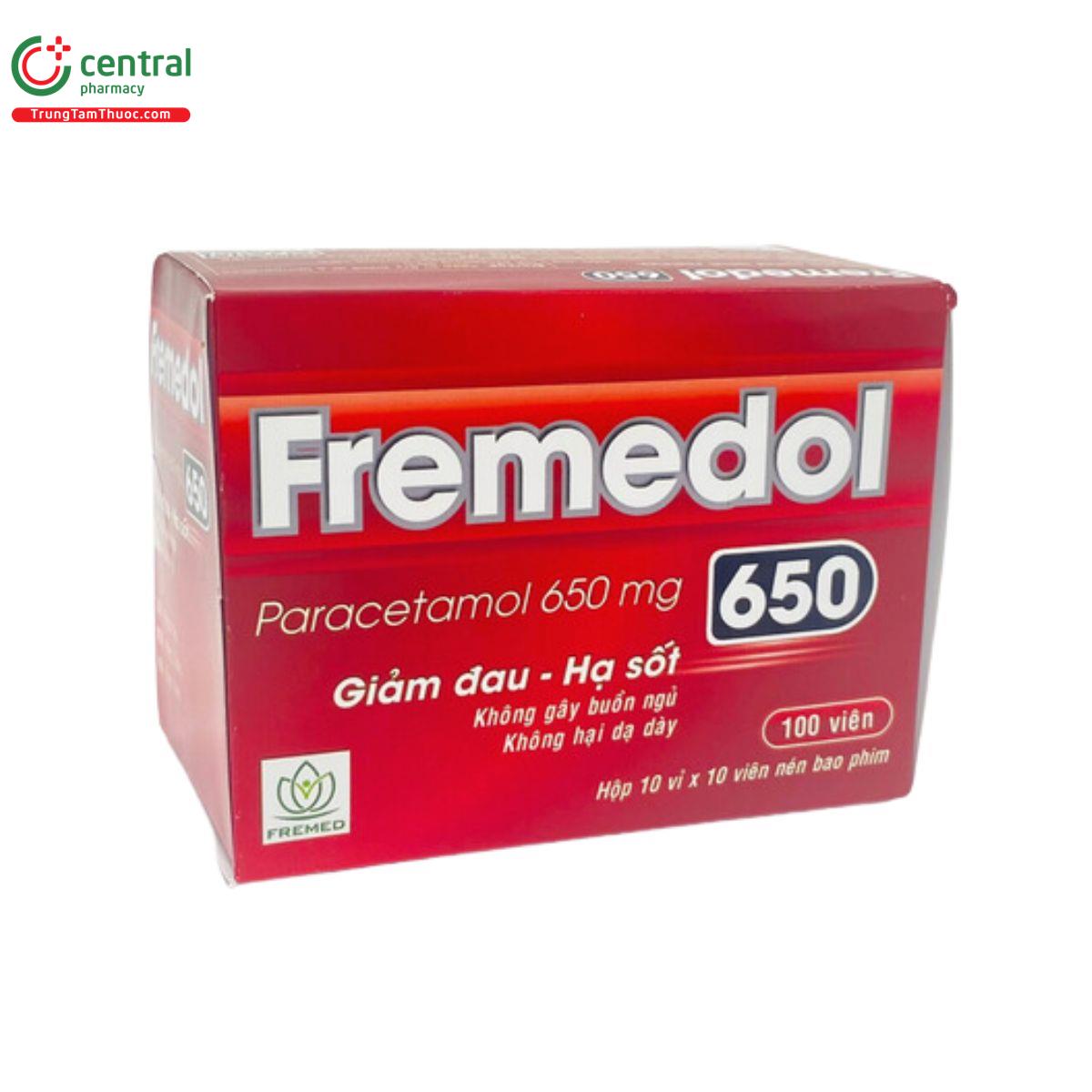 Thuốc Fremedol 650mg hạ sốt, giảm đau đầu, đau răng, đau bụng kinh