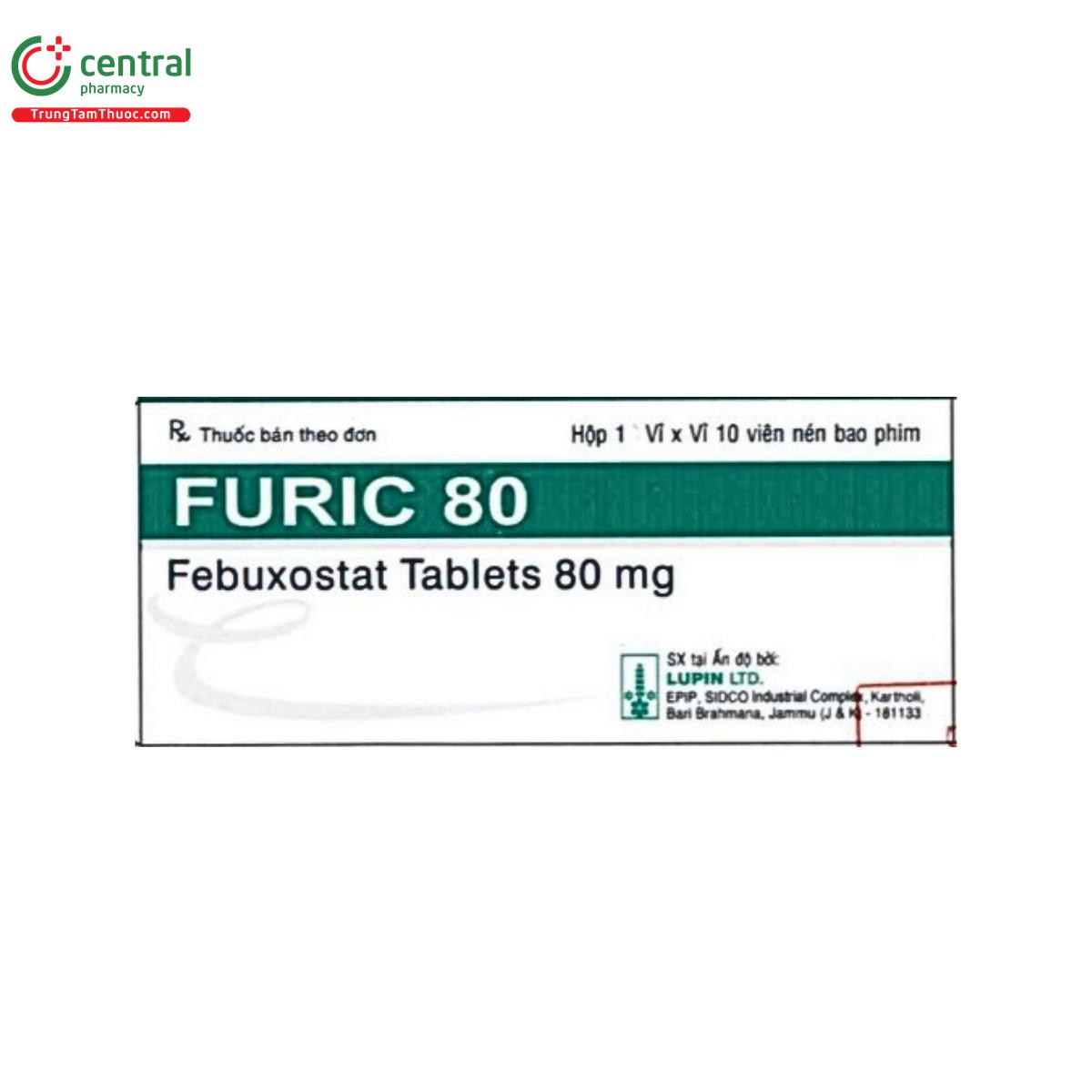 Thuốc Furic-80 - Chỉ định kiểm soát tăng acid uric máu ở người bị gút