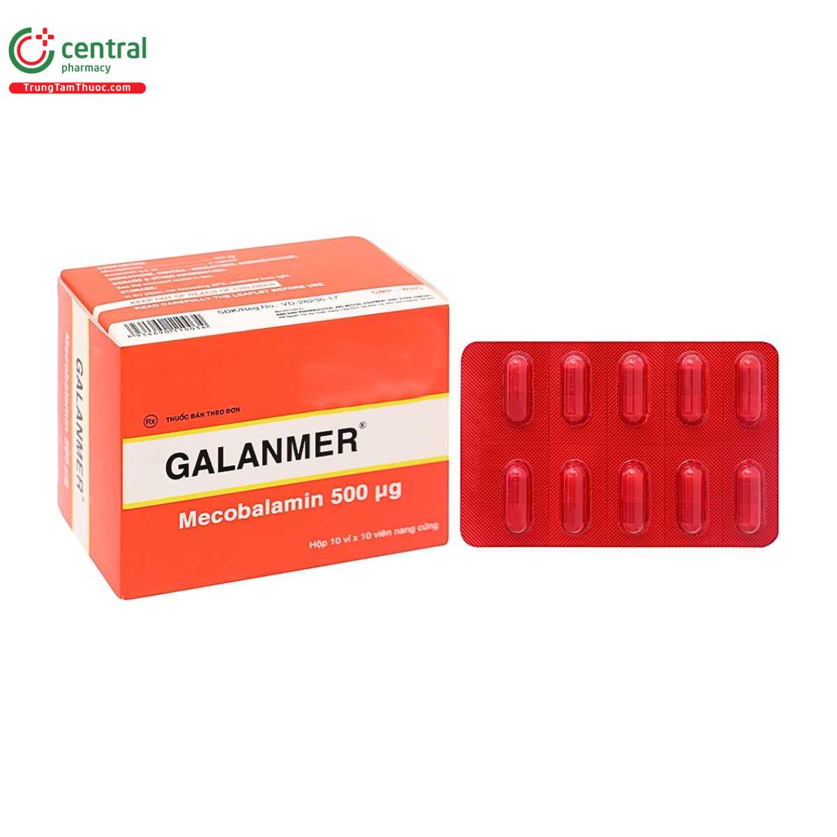 Thuốc Galanmer 500mcg điều trị thiếu máu, thiếu Vitamin B12