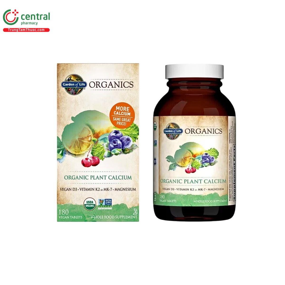Garden of Life Organic Plant Calcium hỗ trợ xương chắc khỏe