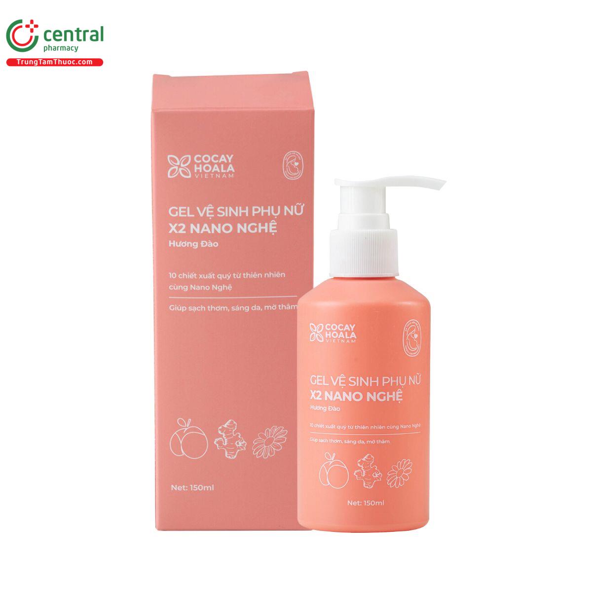 Gel vệ sinh phụ nữ X2 Nano Nghệ hương đào - Sạch thơm, mờ thơm