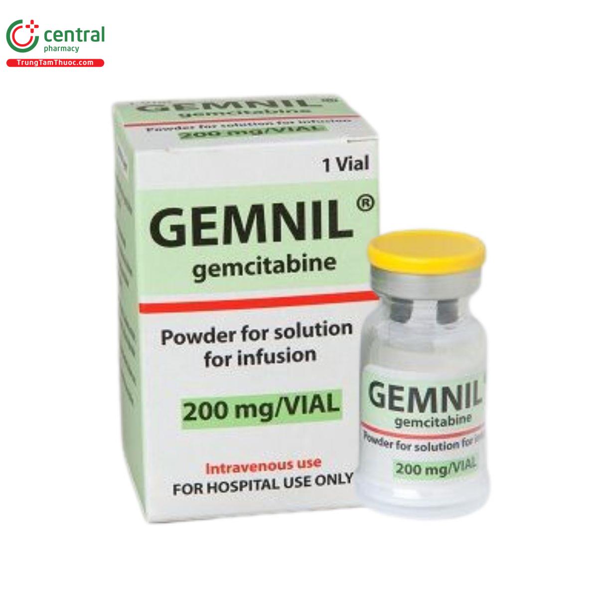 Thuốc tiêm Gemnil 200mg/vial điều trị cho bệnh nhân ung thư