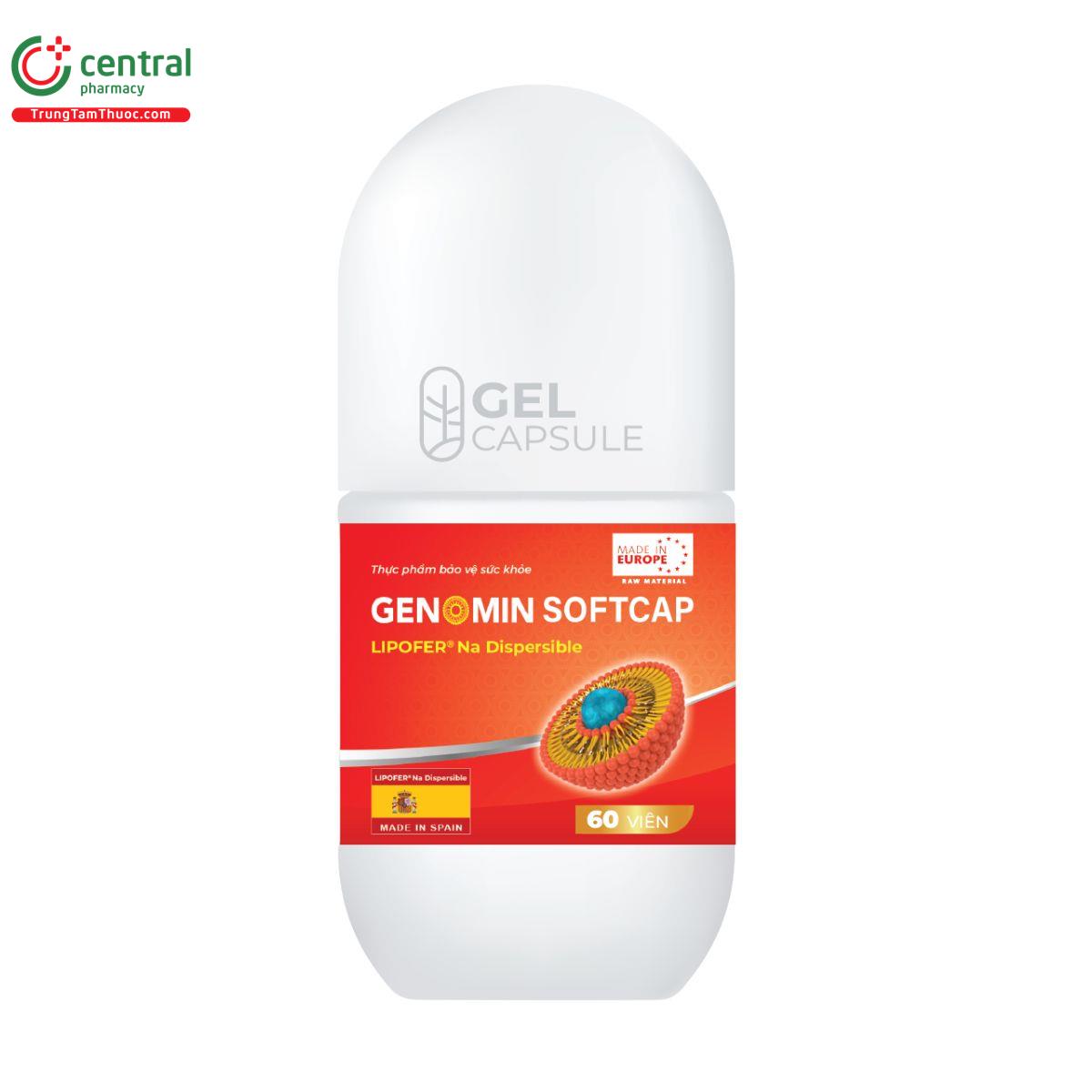 Genomin Softcap bổ sung sắt và Acid Folic cho cơ thể, hỗ trợ tạo máu