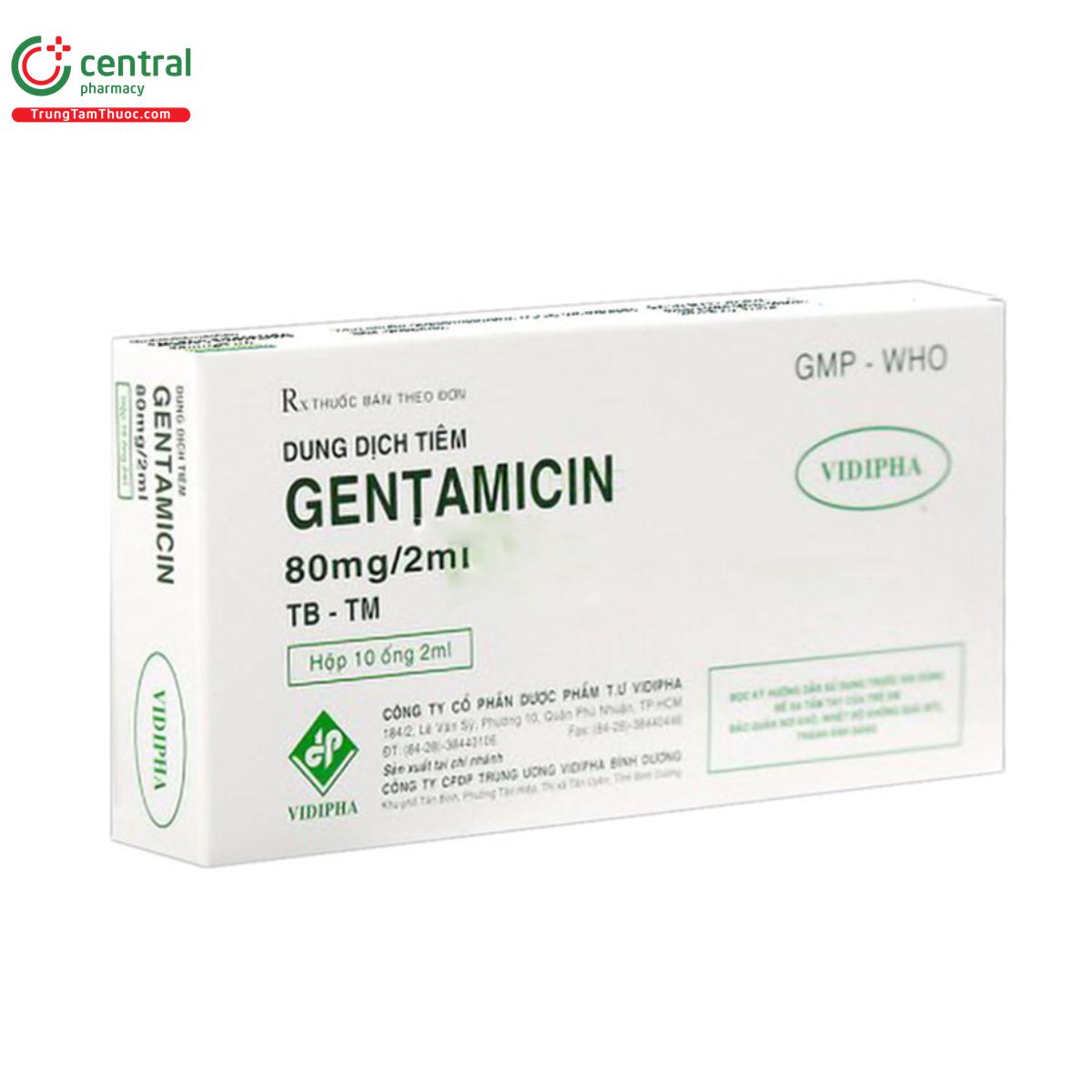 Thuốc Gentamicin 80mg/2ml Vidipha điều trị nhiễm khuẩn nặng toàn thân