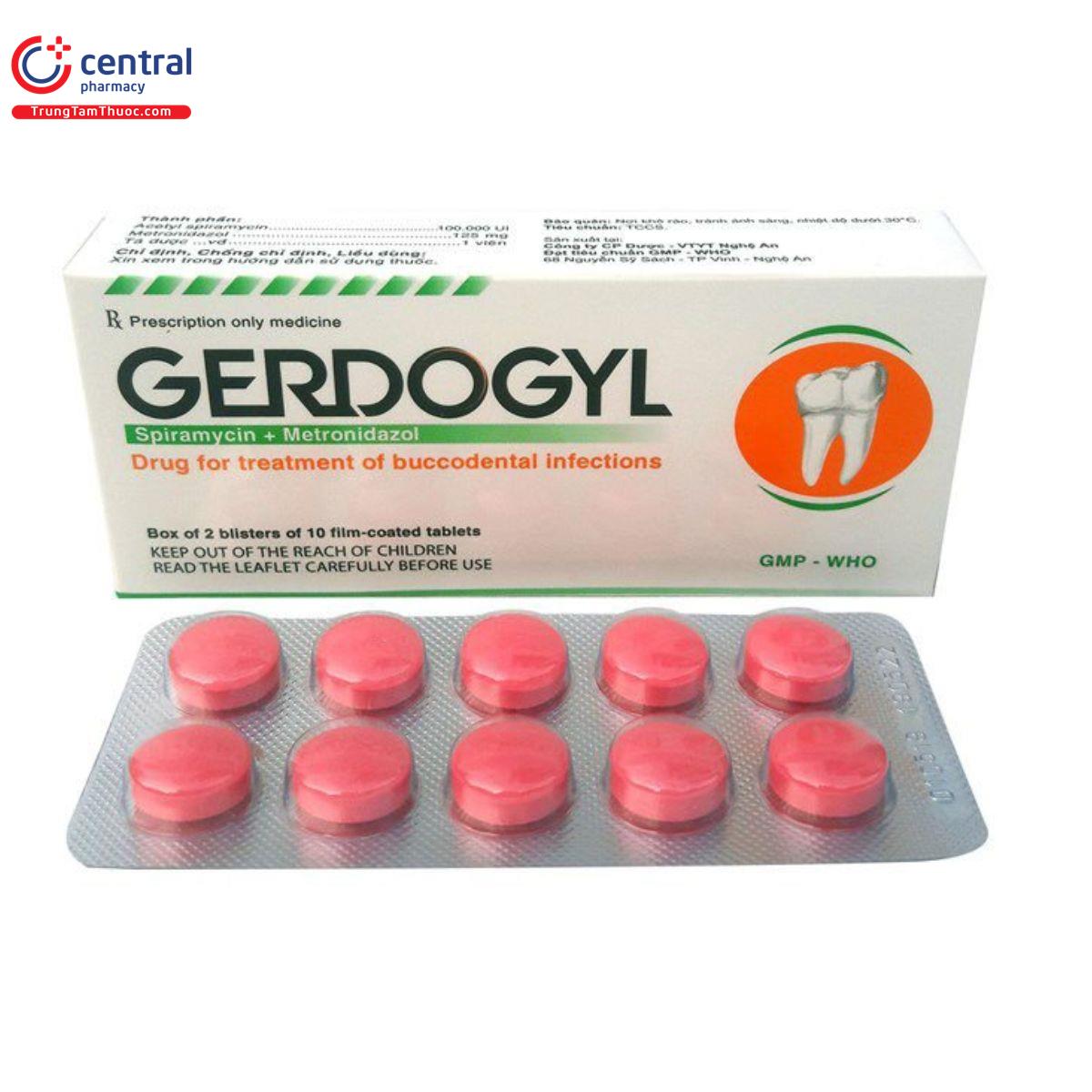 Thuốc Gerdogyl điều trị nhiễm trùng răng miệng cấp hoặc mạn