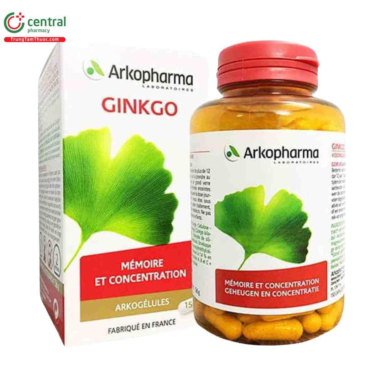 Thuốc Ginkgo Arkopharma-viên uống chứa Ginkgo biloba, tác dụng bổ não