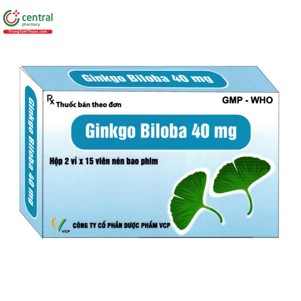 Thuốc Ginkgo Biloba 40mg VCP trị mất trí nhớ ngắn hạn, thiếu minh mẫn