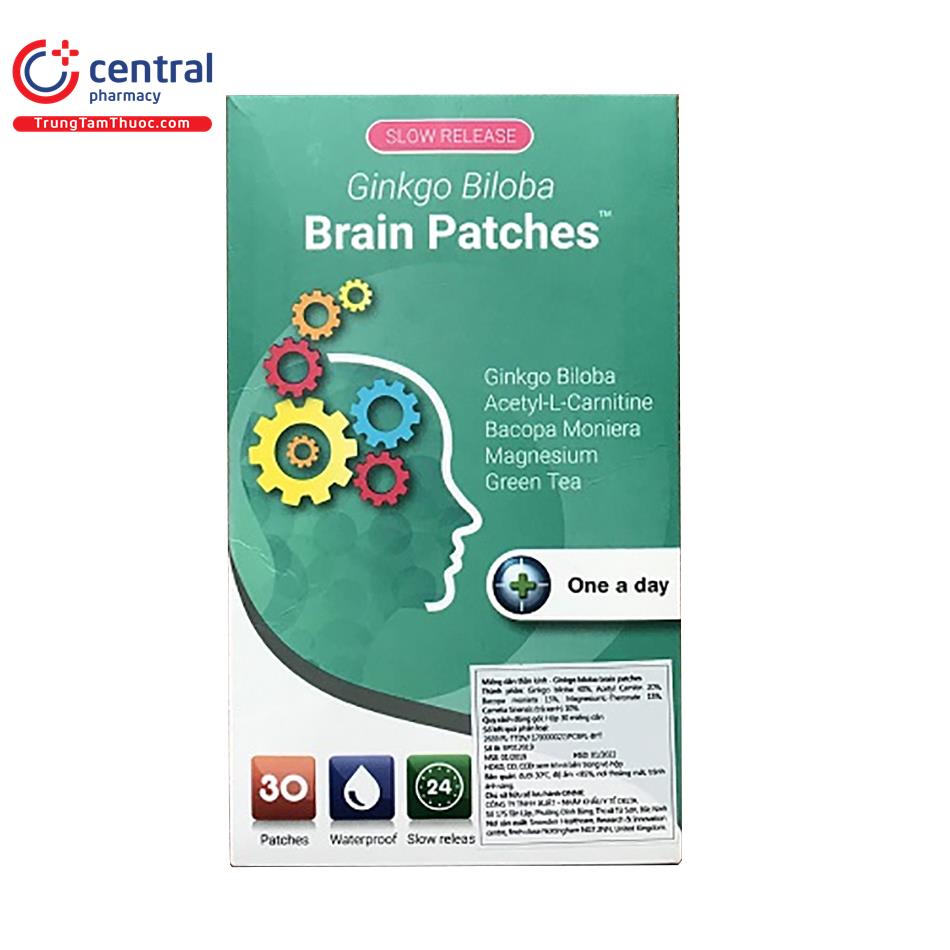 [CHÍNH HÃNG] Miếng dán Ginkgo Biloba Brain Patches trị thiếu máu não