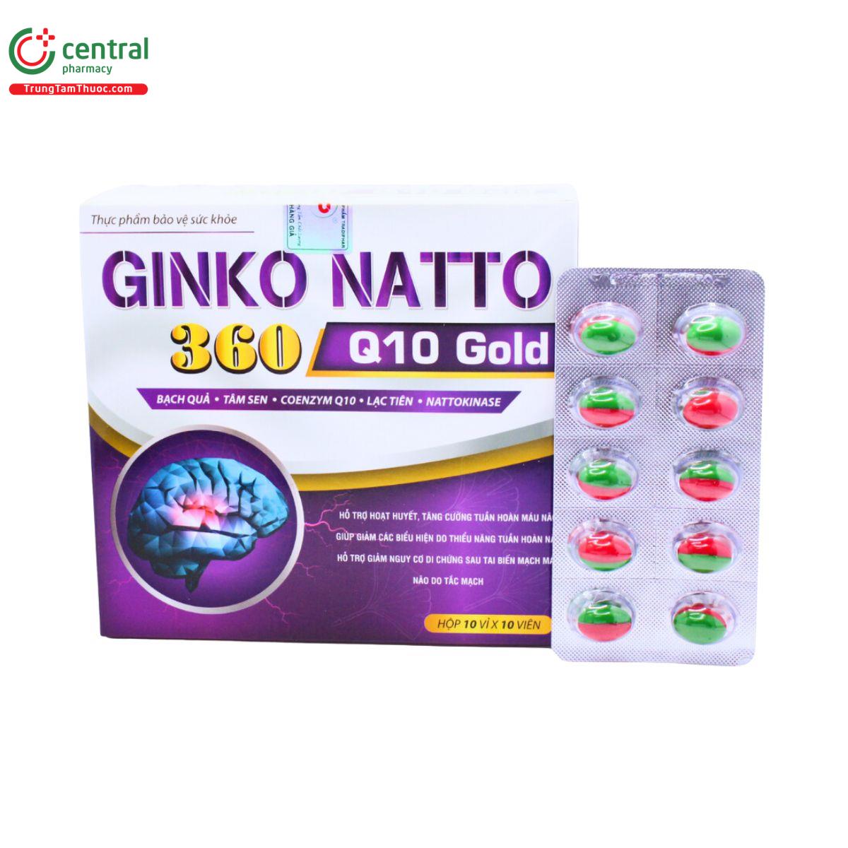 Thuốc Ginkgo Natto 360 Q10 Gold hỗ trợ tăng cường tuần hoàn máu não