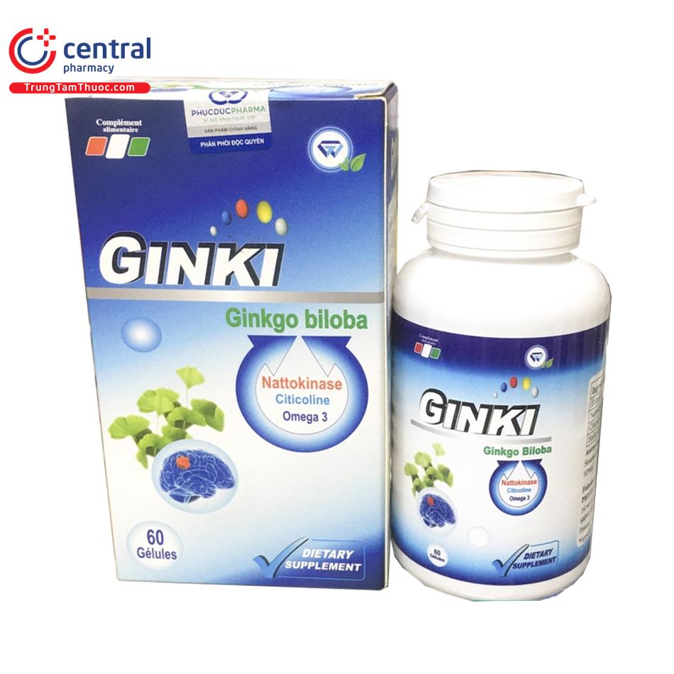 [CHÍNH HÃNG] Thuốc GINKI Ginkgo Biloba cải thiện chức năng não bộ