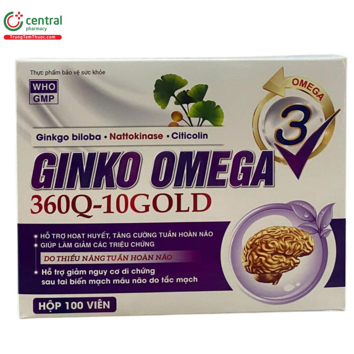 Thuốc GINKO OMEGA 360Q-10GOLD - Giúp hoạt huyết, tăng cường tuần hoàn