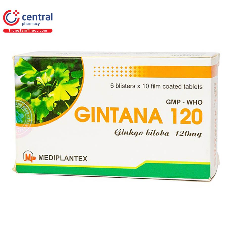 Thuốc Gintana 120 (Ginkgo biloba 120mg): tác dụng, liều dùng
