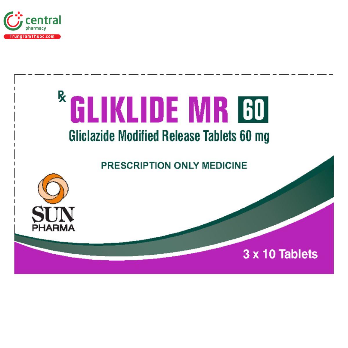 Thuốc Gliklide MR 60mg điều trị đái tháo đường không phụ thuộc insulin