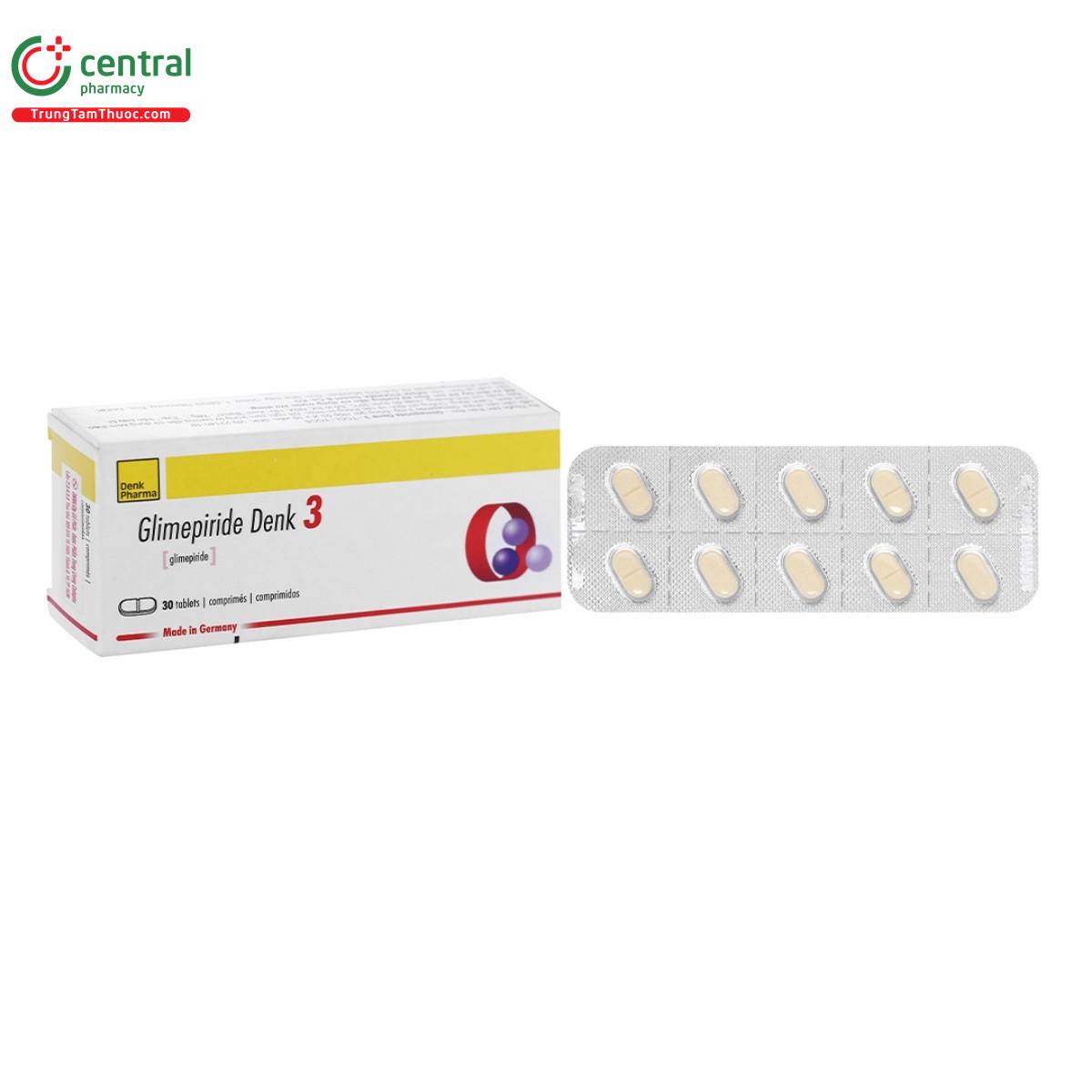 Glimepiride Denk 3 - Thuốc điều trị bệnh đái tháo đường type 2