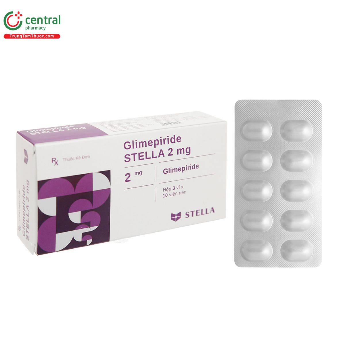Glimepiride Stella 2mg - Điều trị tình trạng đái tháo đường tuýp 2