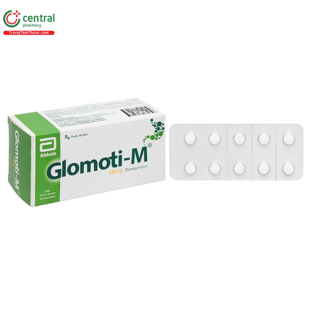 Thuốc Glomoti-M 10mg giảm triệu chứng buồn nôn, nôn, chướng bụng, ợ hơi
