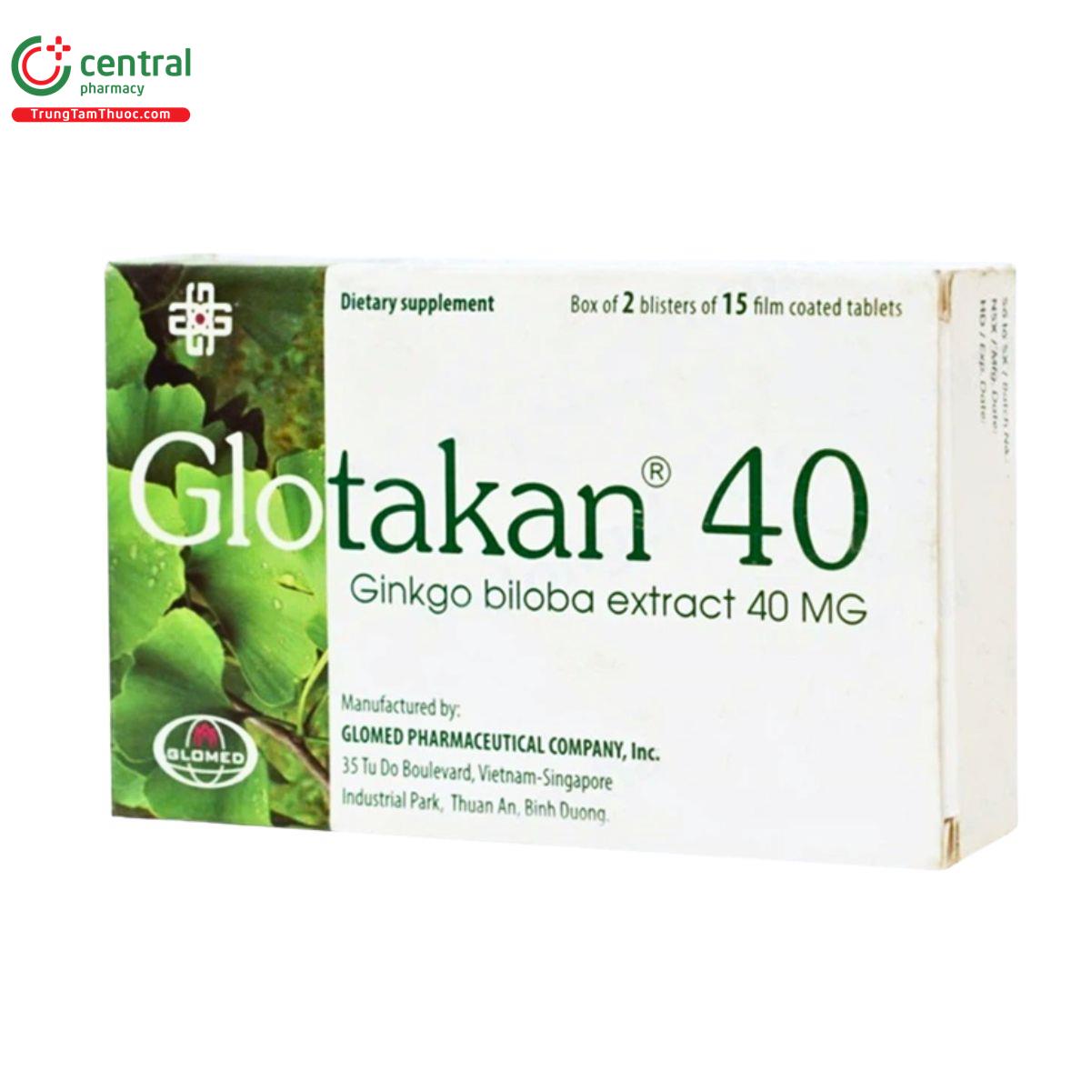 Thuốc Glotakan 40mg trị thiểu năng tuần hoàn não, cải thiện trí nhớ