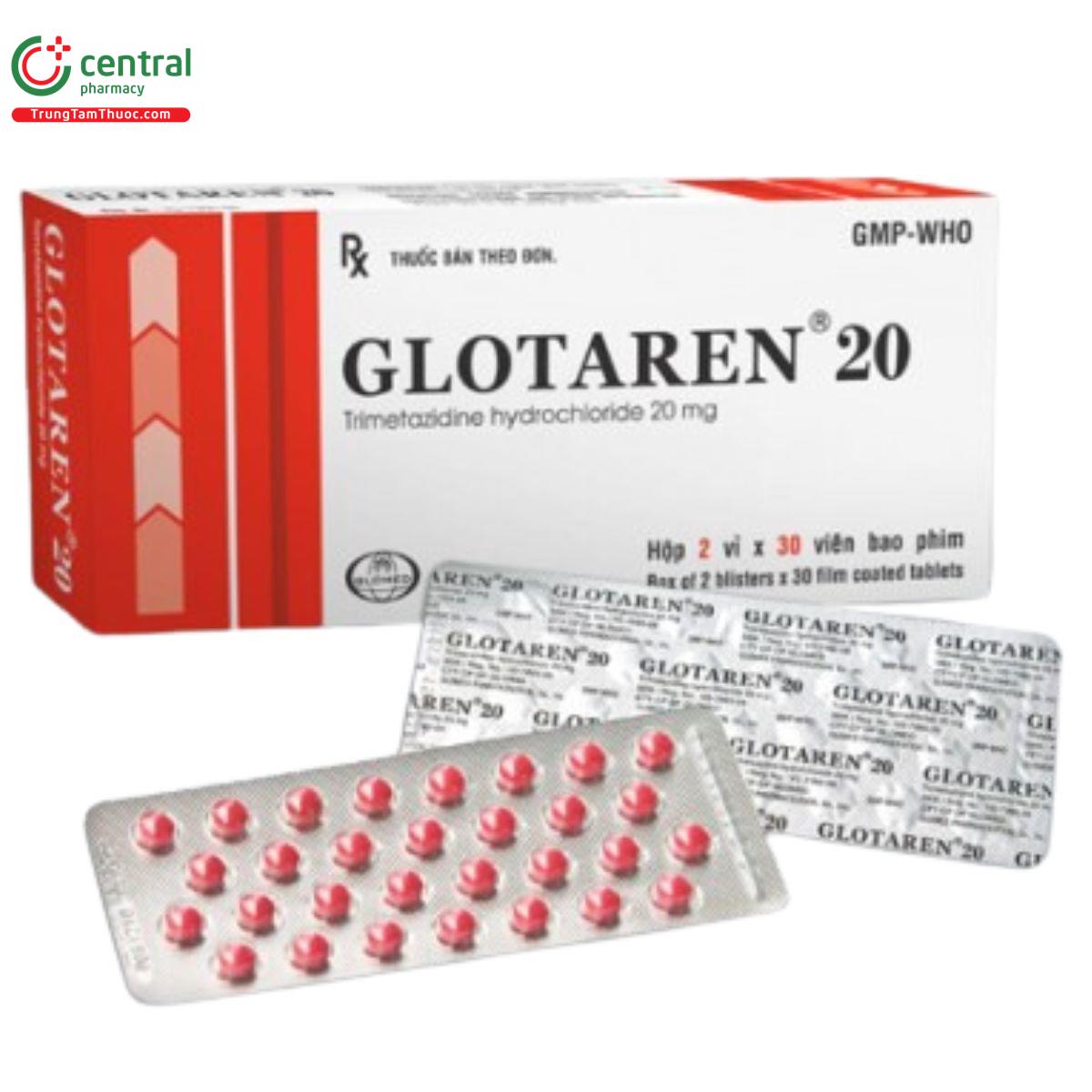 Thuốc Glotaren 20 - Điều trị bệnh đau thắt ngực ổn định hiệu quả