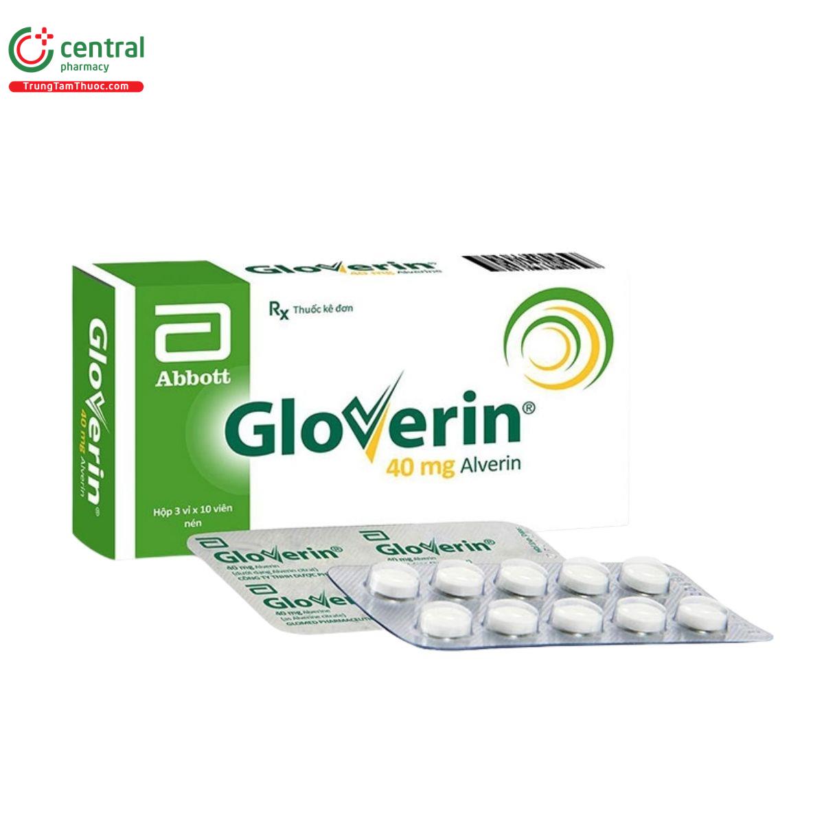 Thuốc Gloverin 40mg làm dịu cơn đau do co thắt cơ trơn đường tiêu hoá