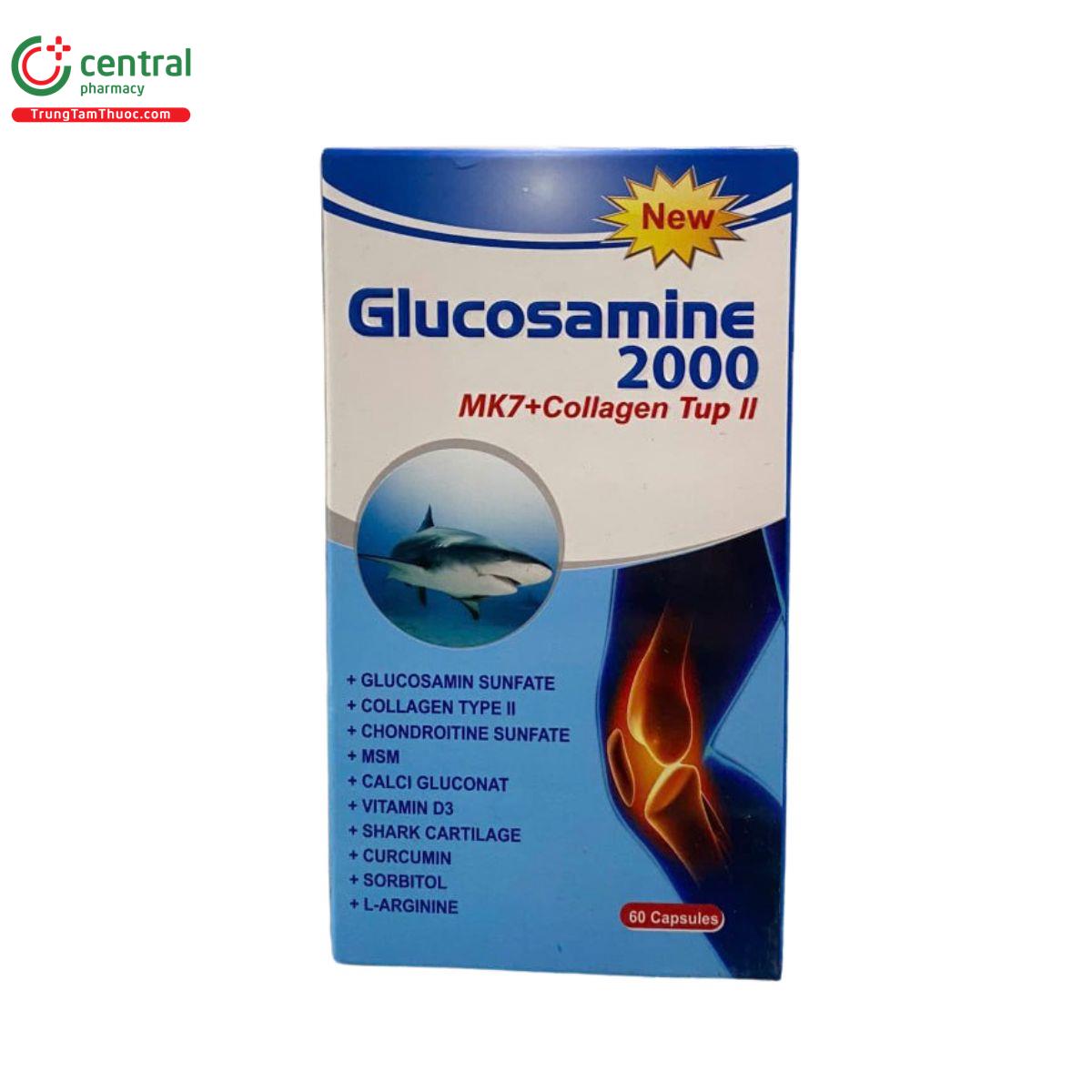 Thuốc Glucosamine 2000 MK7 + Collagen Tup II tái tạo mô sụn khớp