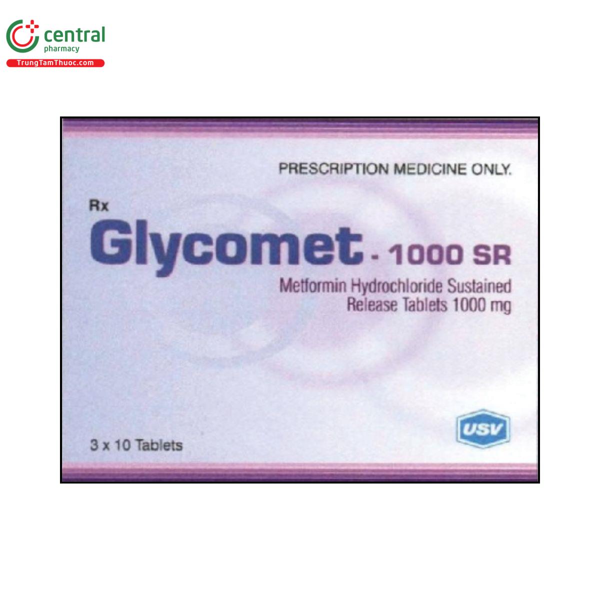 Thuốc Glycomet 1000 SR điều trị đái tháo đường týp 2 hiệu quả