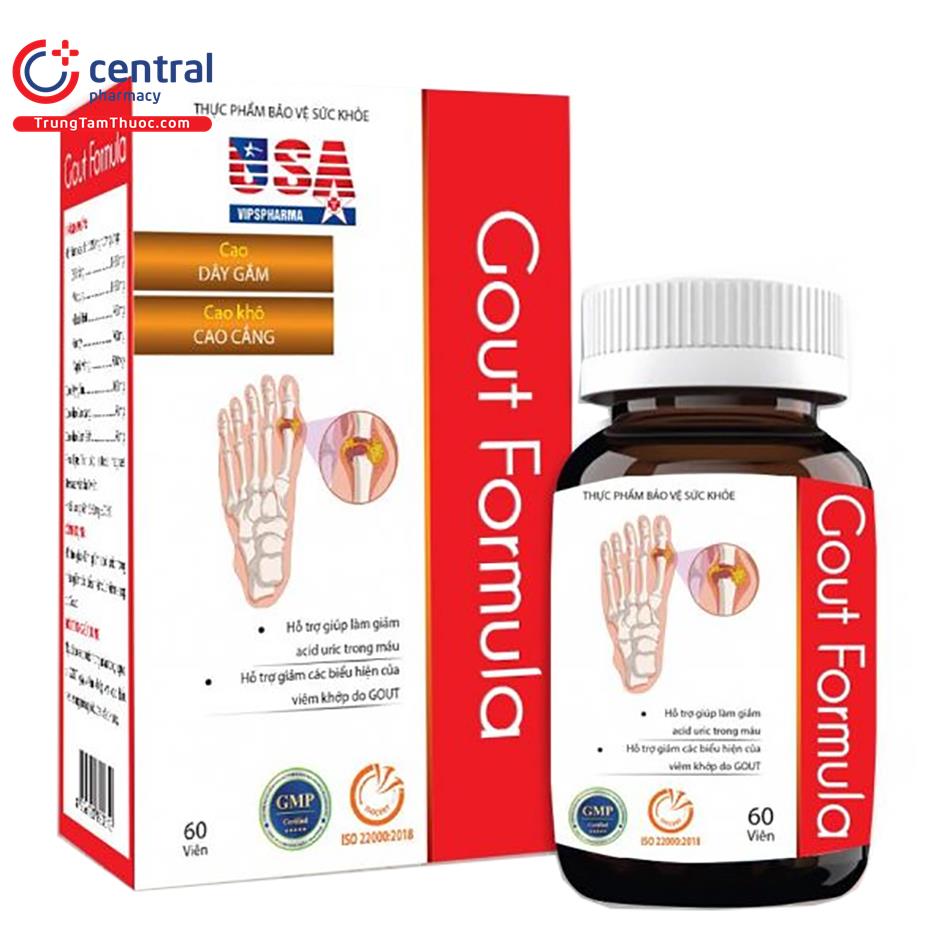 Gout Formula lọ 60 viên - Loại bỏ cơn đau do gút cấp và mạn tính