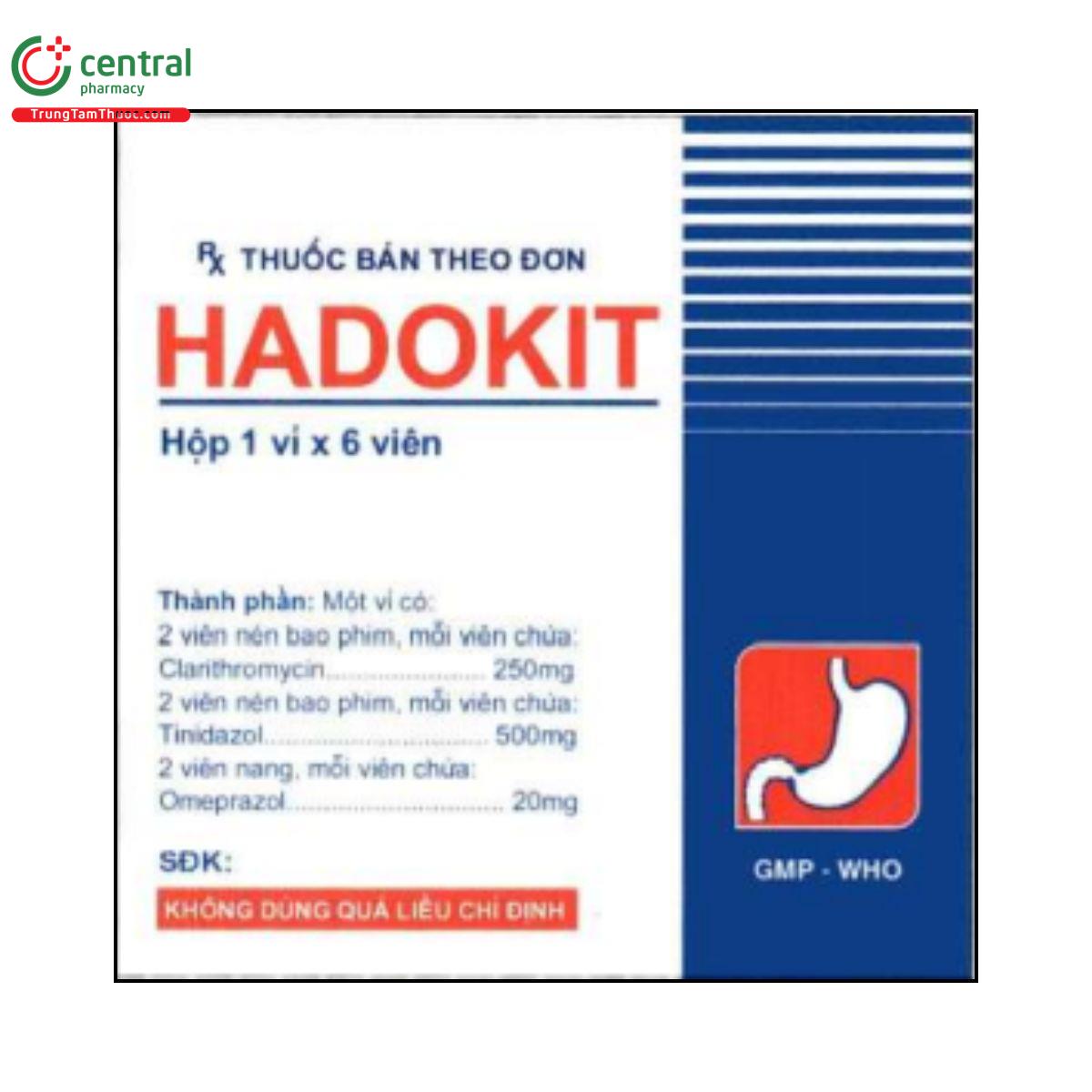 Thuốc Hadokit Hataphar giảm tiết acid dạ dày, tiêu diệt vi khuẩn H. pylori