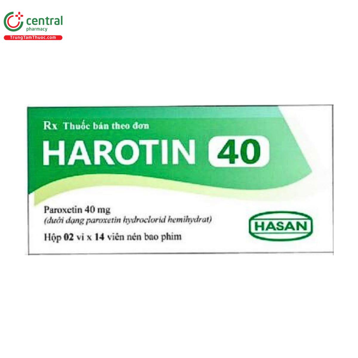 Thuốc Harotin 40 (Paroxetin) điều trị trầm cảm, rối loạn ám ảnh
