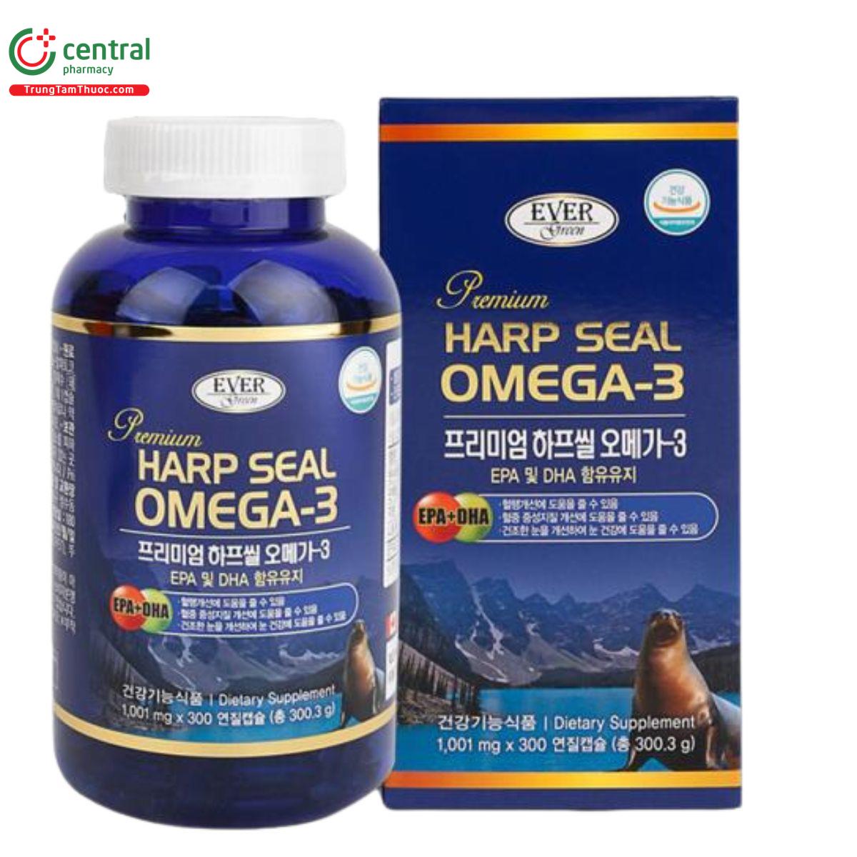 Thuốc Harp Seal Omega-3 Hàn Quốc hỗ trợ giảm mỡ máu, bổ mắt, tim mạch