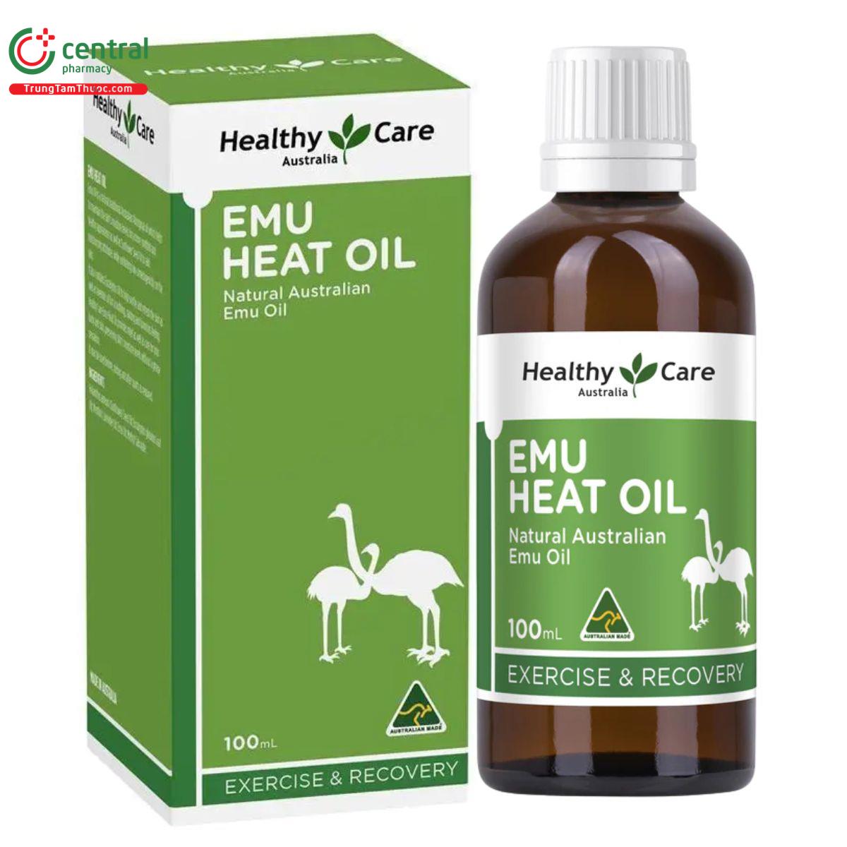 Healthy Care Emu Heat Oil 100ml hỗ trợ duy trì độ ẩm, giảm tình trạng mụn
