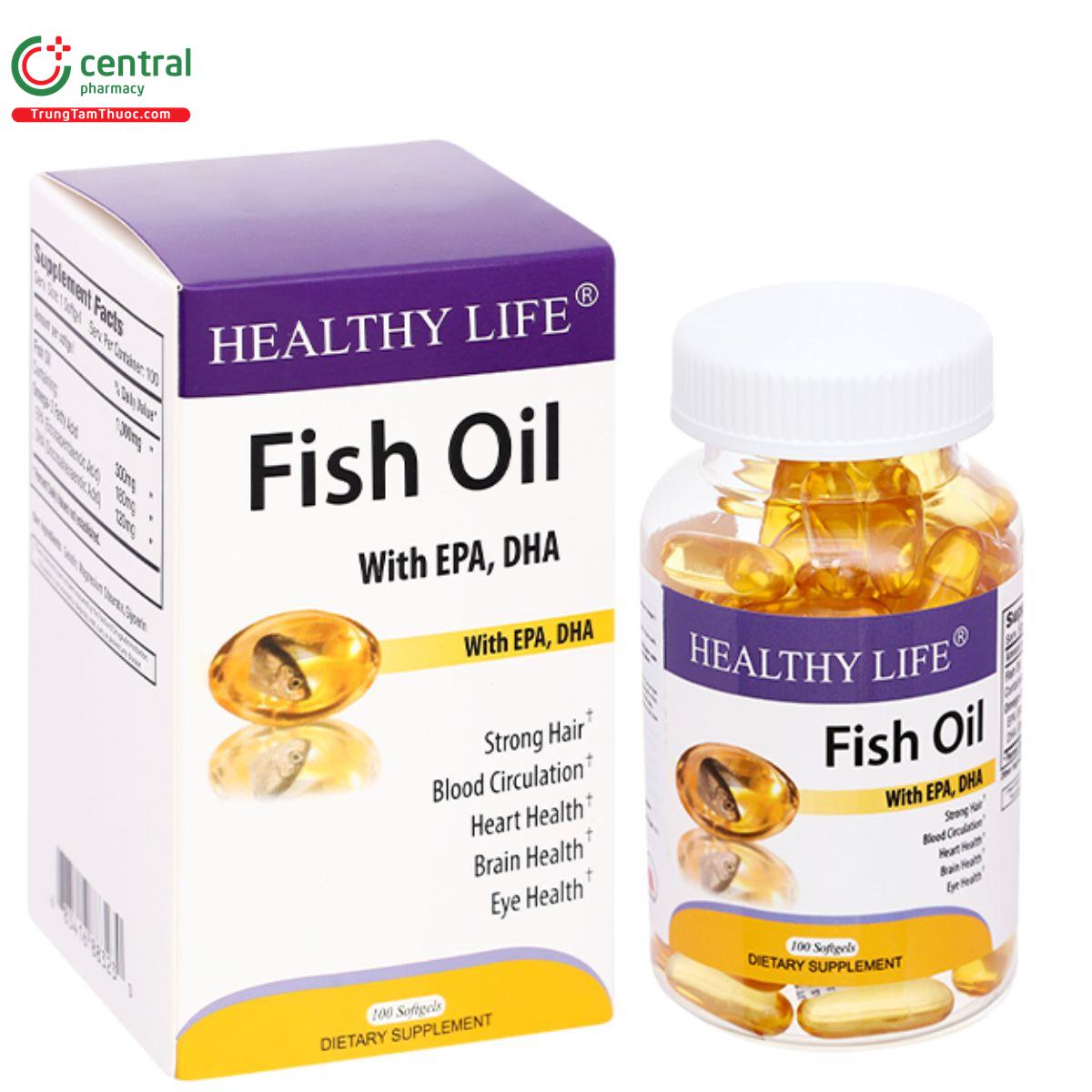 Thuốc Healthy Life Fish Oil - Hỗ trợ sức khỏe tim mạch, não và mắt