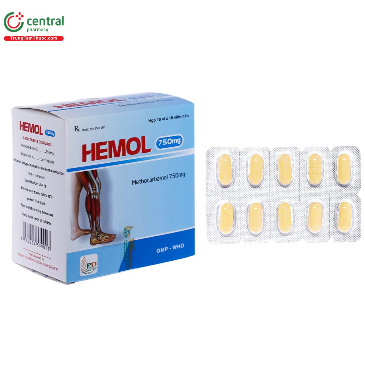 Thuốc Hemol 750mg (Methocarbamol) giúp giảm đau, giãn cơ
