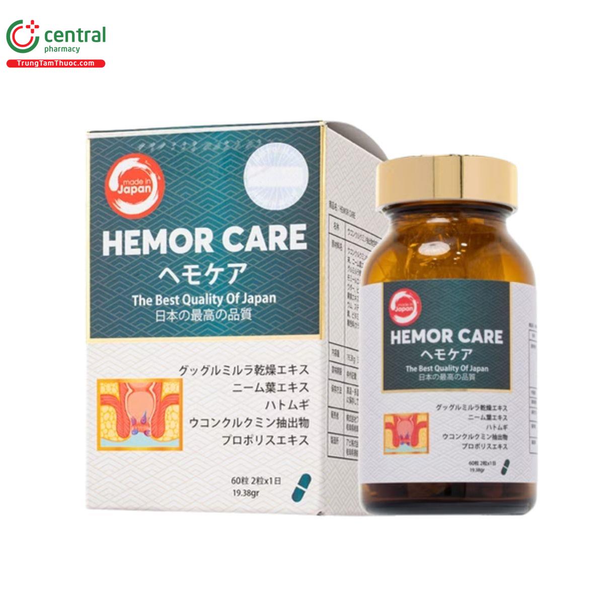 Thuốc Hemor Care hỗ trợ giảm triệu chứng đau, chảy máu hậu môn do trĩ