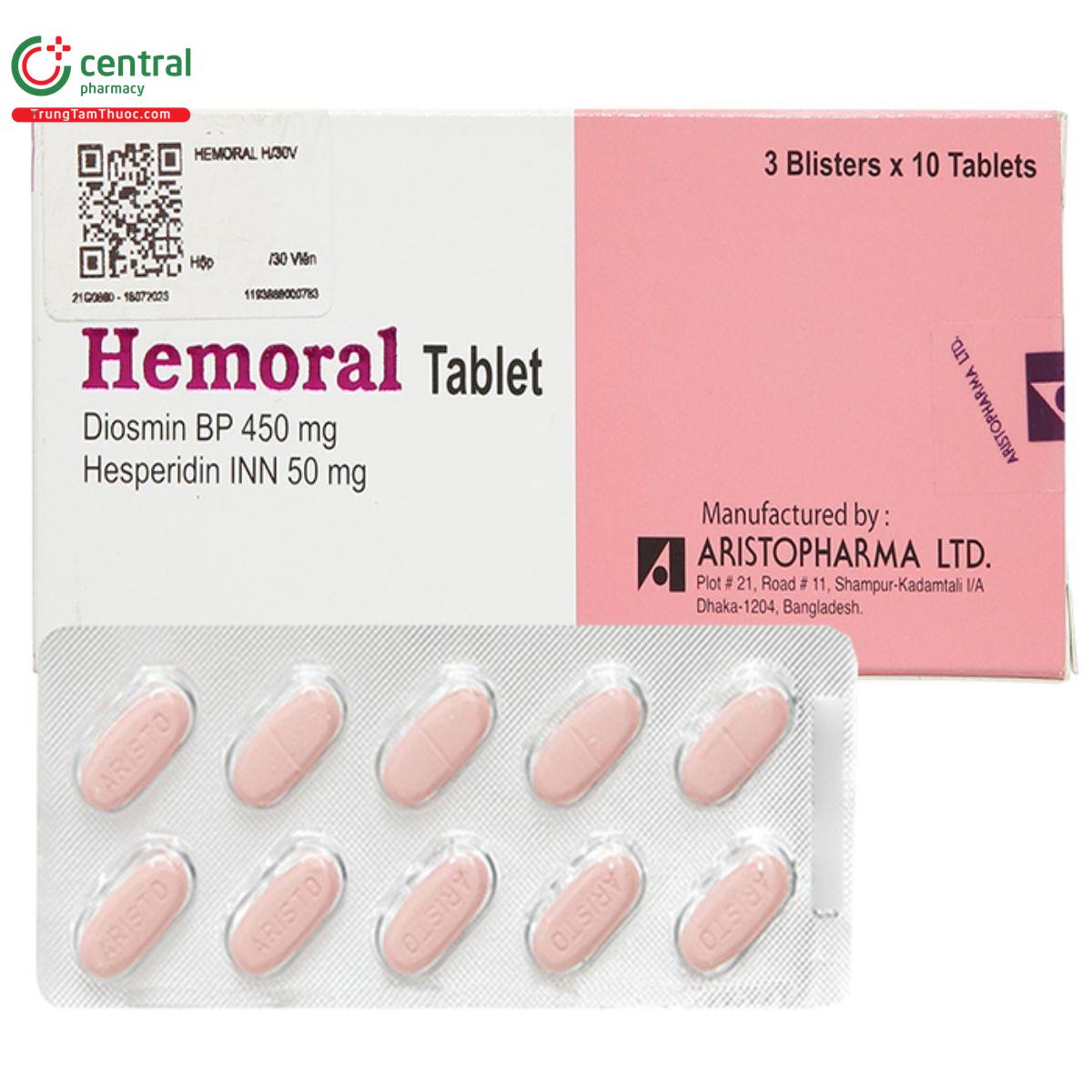 Thuốc Hemoral Tablet - Điều trị triệu chứng suy giãn tĩnh mạch, trĩ