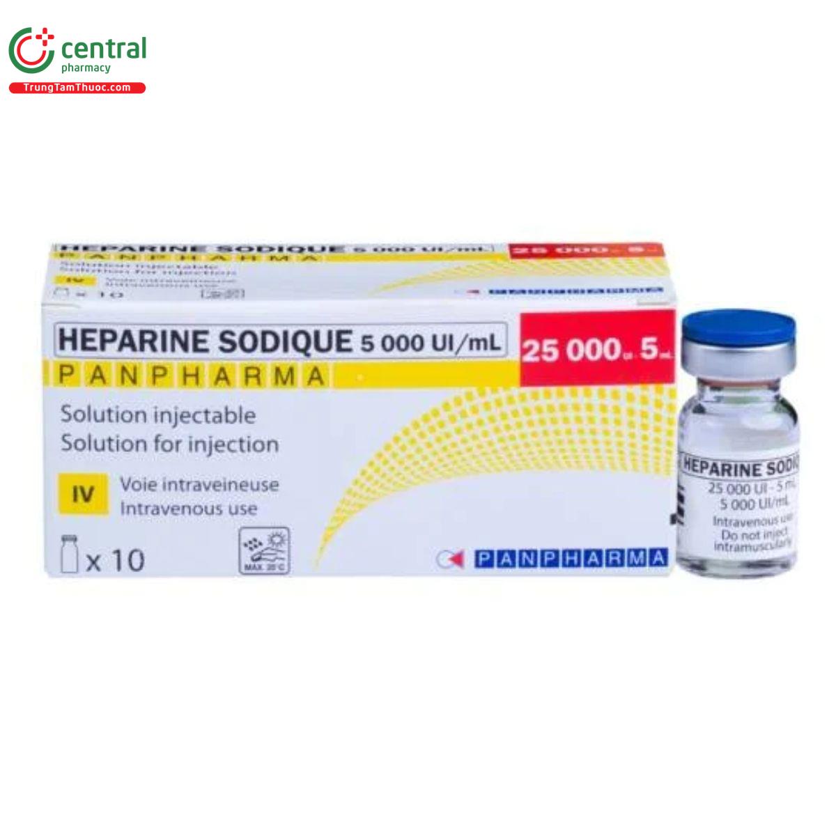 Heparine Sodique 5000UI/ml Panpharma - trị huyết khối tĩnh mạch sâu