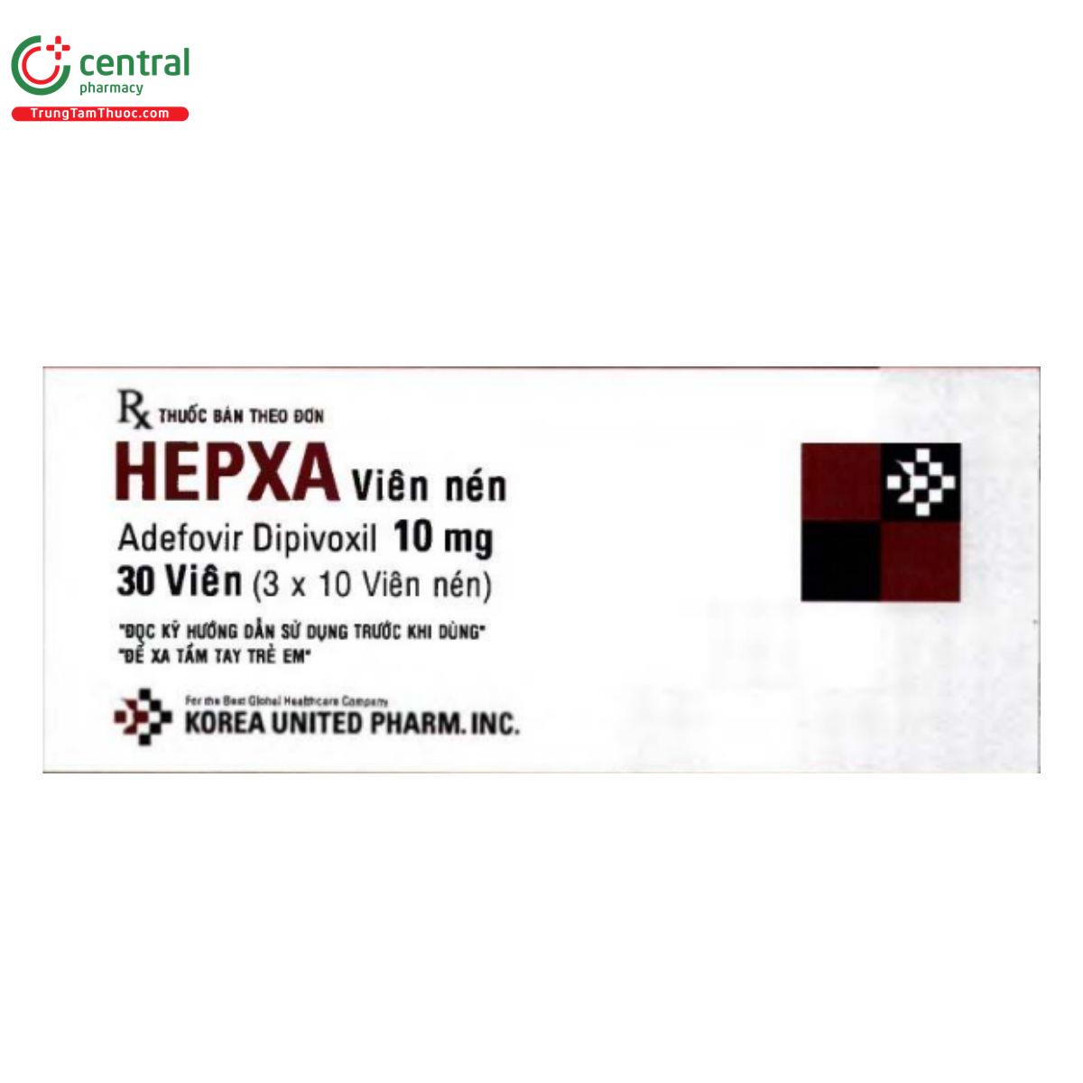 Thuốc Hepxa Tabs. điều trị bệnh viêm gan B mạn tính ở người lớn